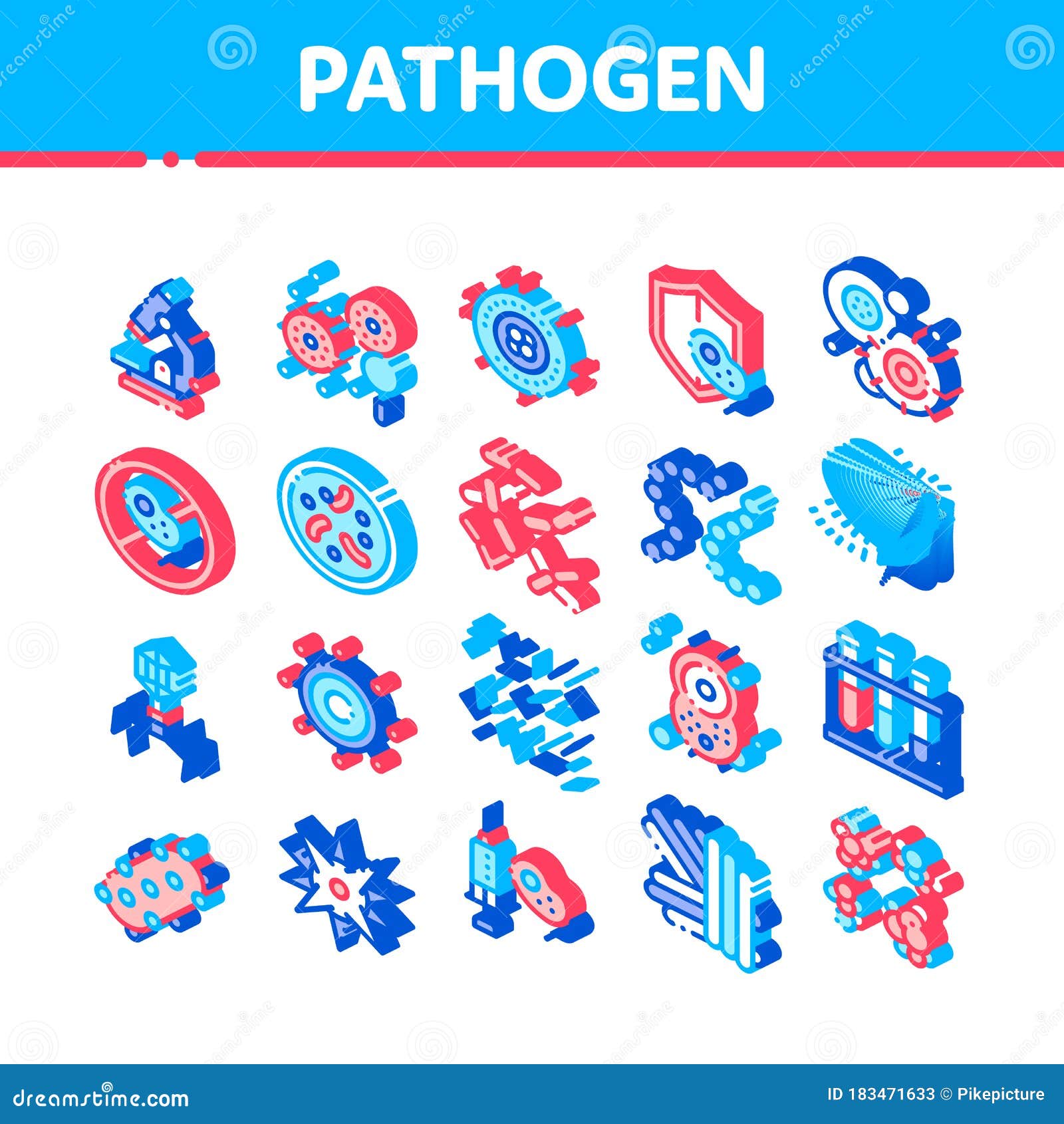Pathogen Isometric Vector Sign Icons Set Stock Vector - Illustration of ...