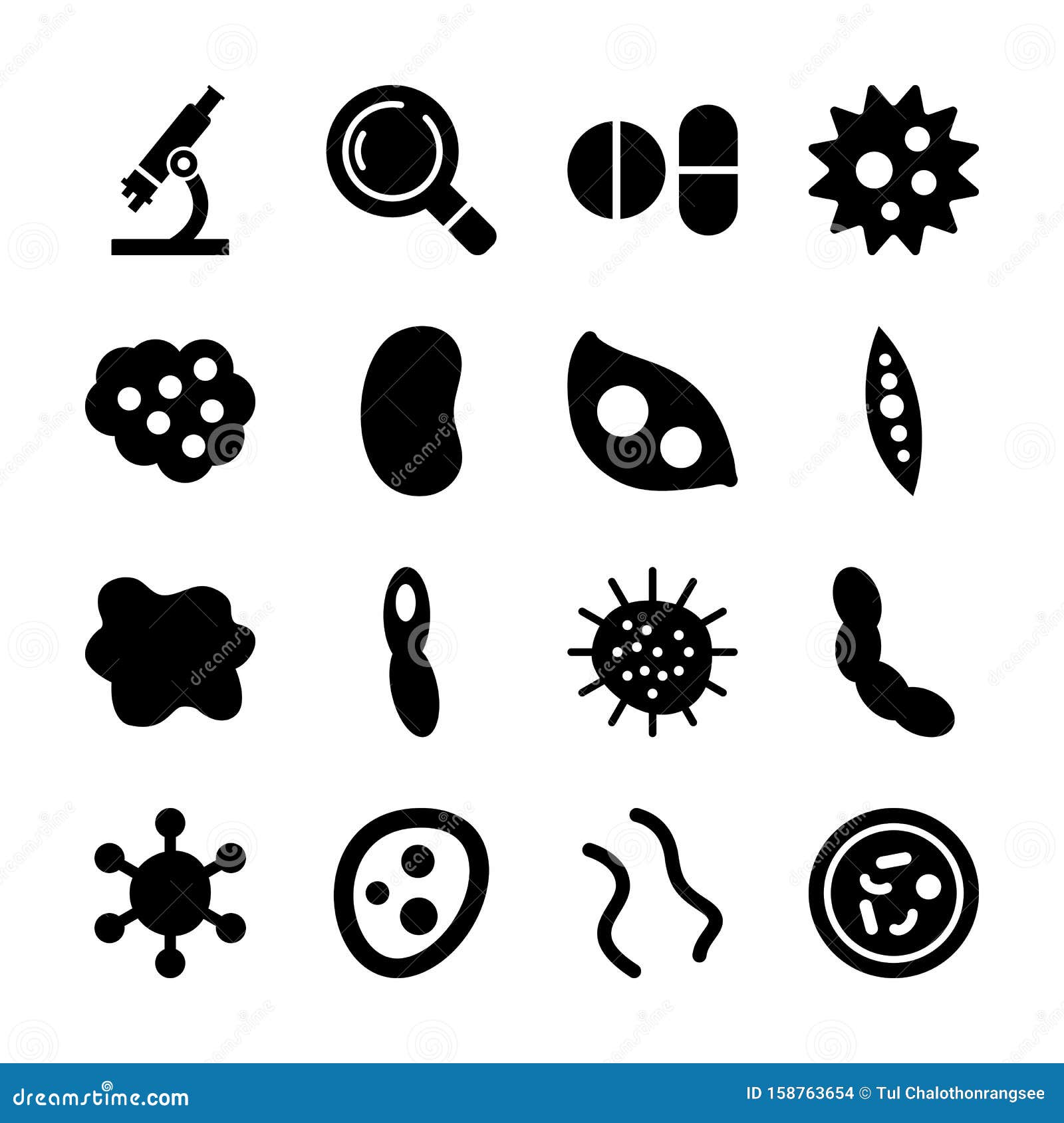 Pathogen Solid Icons Vector Illustration | CartoonDealer.com #158763654