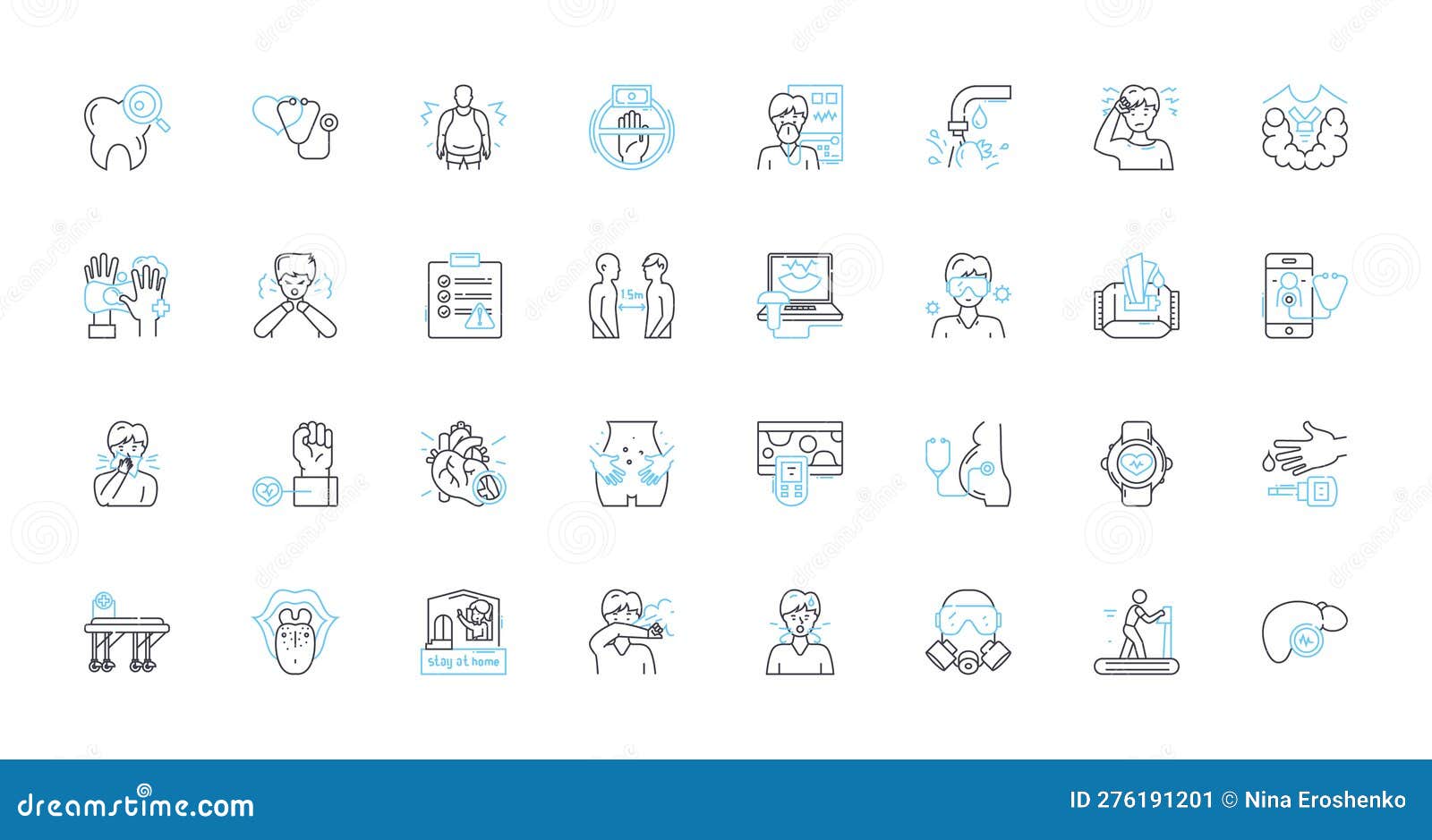 Pathogen Treatment Linear Icons Set. Antimicrobial, Sterilization ...