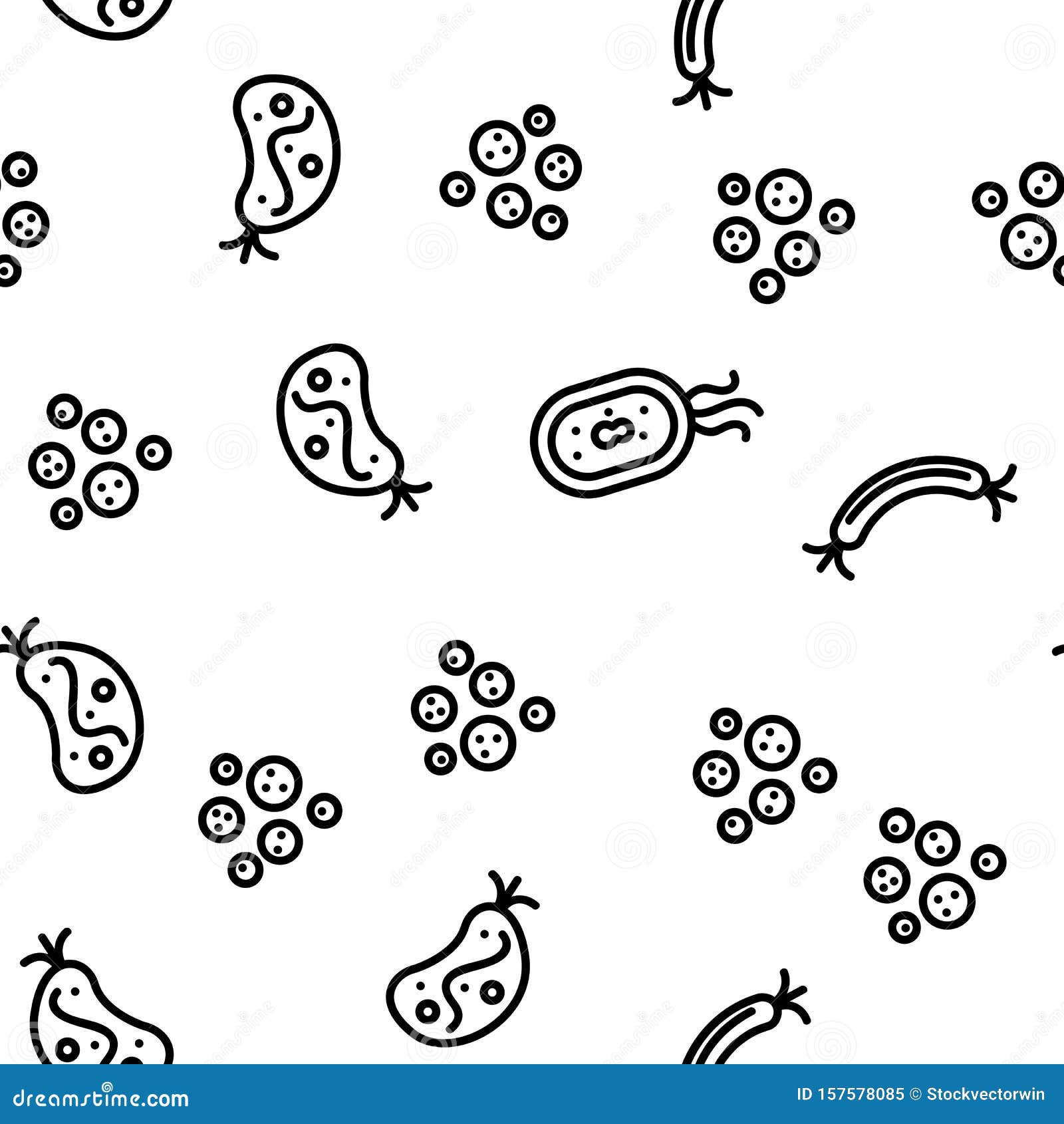 Pathogen Vector Seamless Pattern Stock Vector - Illustration of biology ...