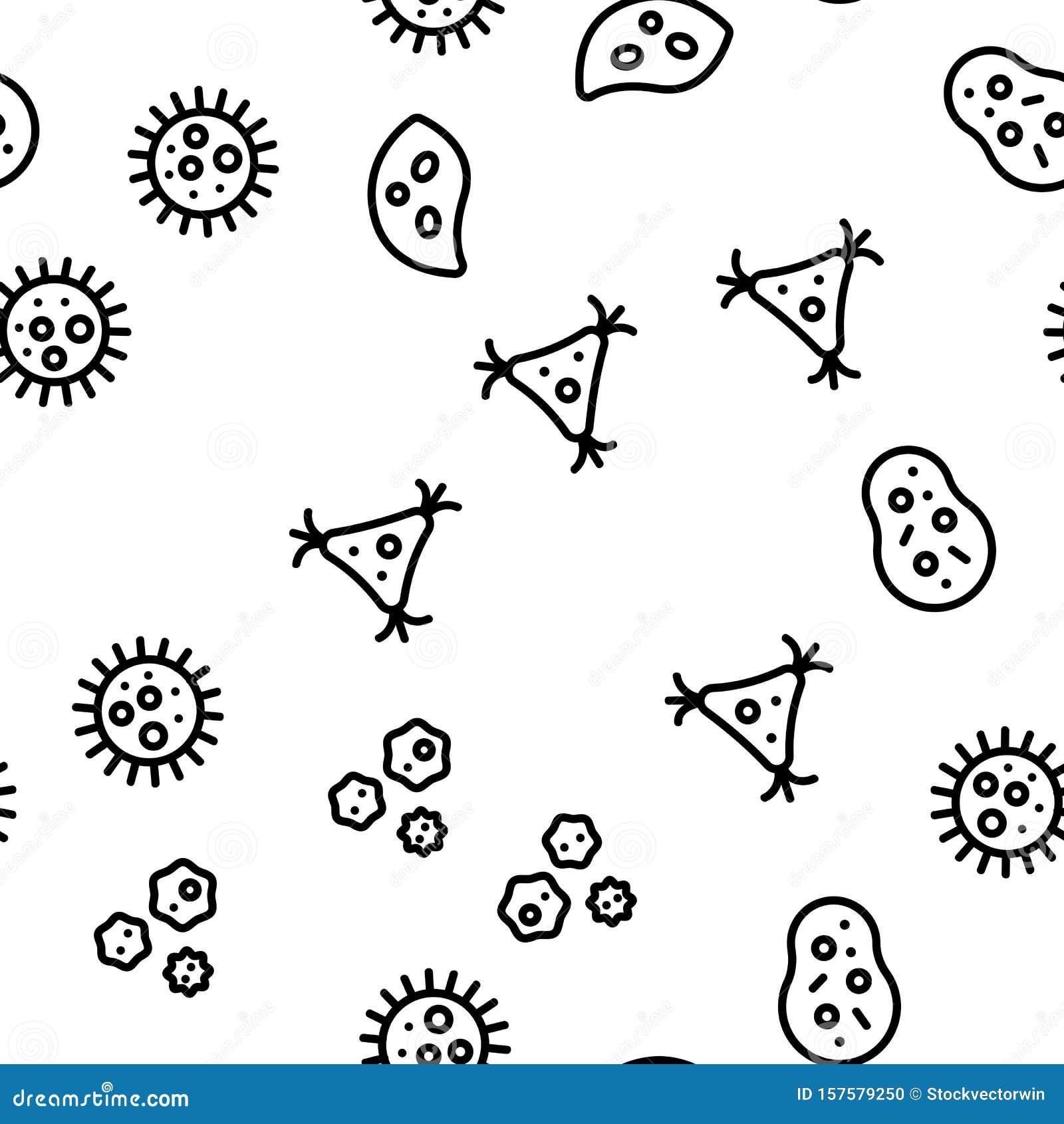 Pathogen Vector Seamless Pattern Stock Vector - Illustration of ...