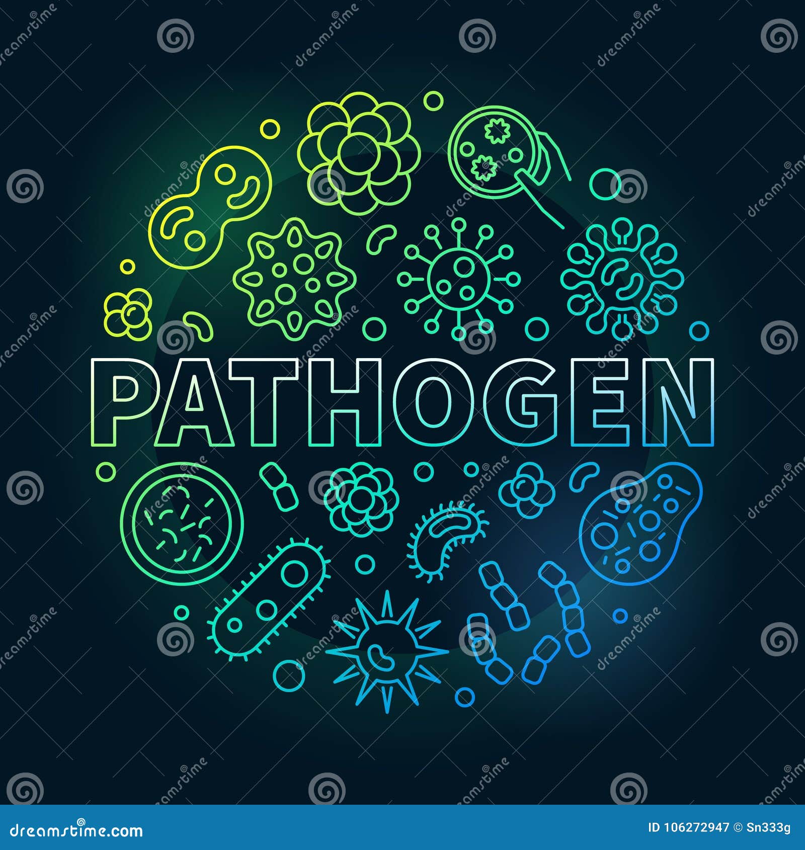 Pathogen Vector Symbol Made with Bacteria and Microbe Icons Stock ...