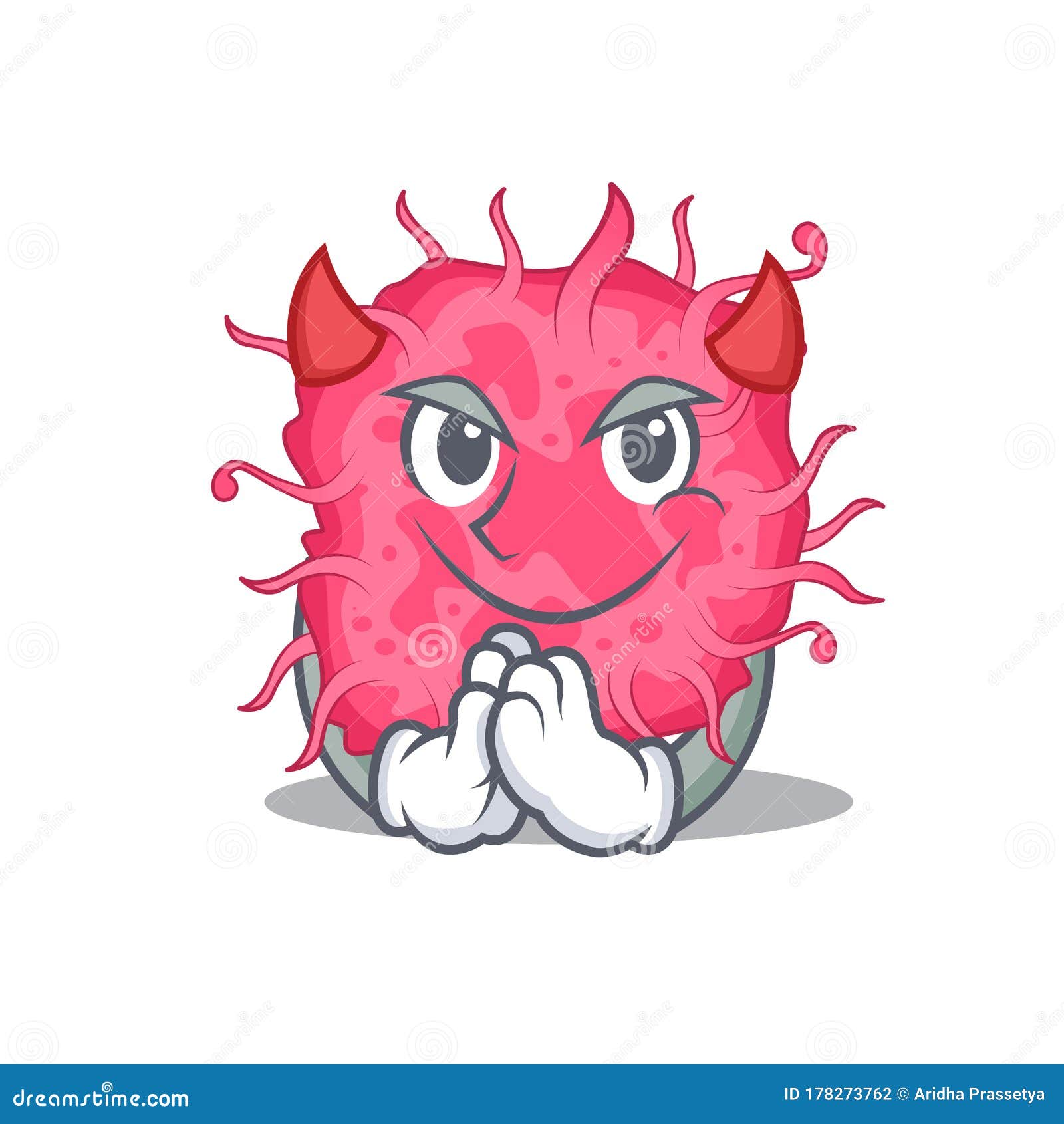 Pathogenic Bacteria Dressed As Devil Cartoon Character Design Style ...