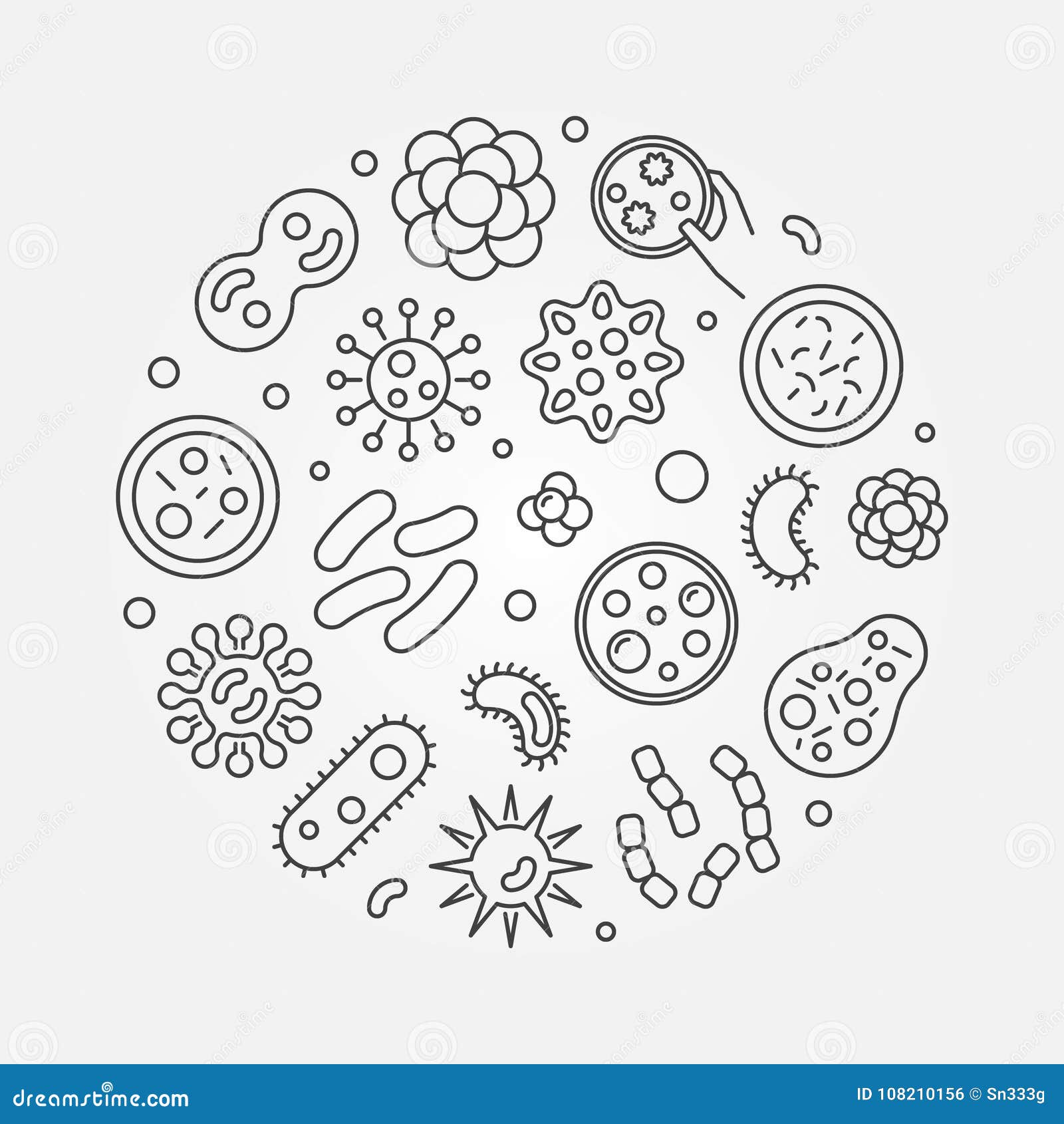 Pathogenic Bacteria Round Symbol. Vector Pathogen Concept Illust Stock ...