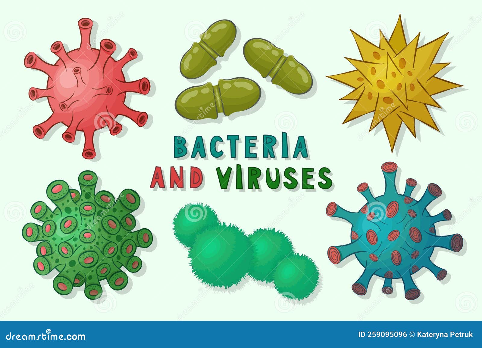 Pathogenic Virus,germs, Microorganisms,microbe Stock Vector ...