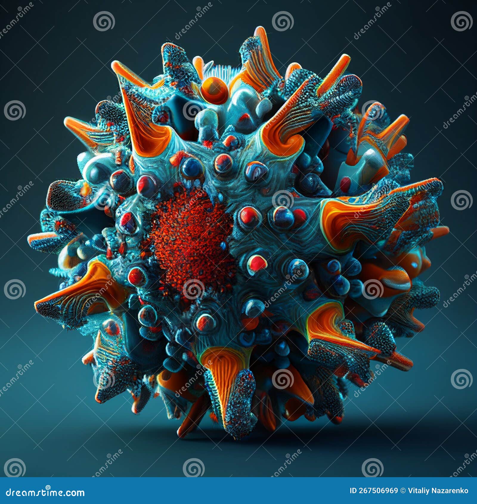 Pathogenic Virus Model. AI Generated. Stock Illustration - Illustration ...