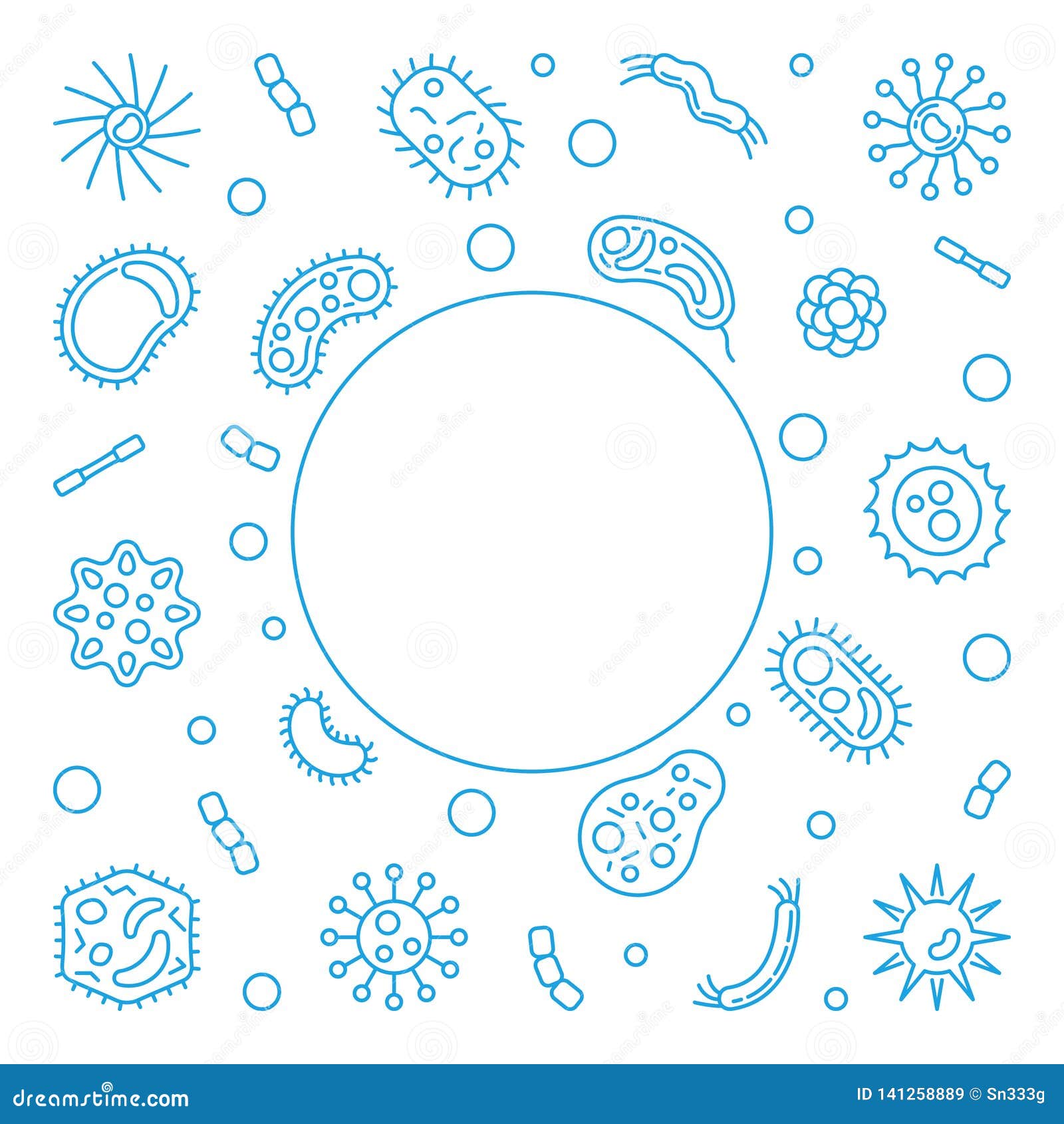 Pathogenicity Round Vector Yellow Illustration In Line Style ...