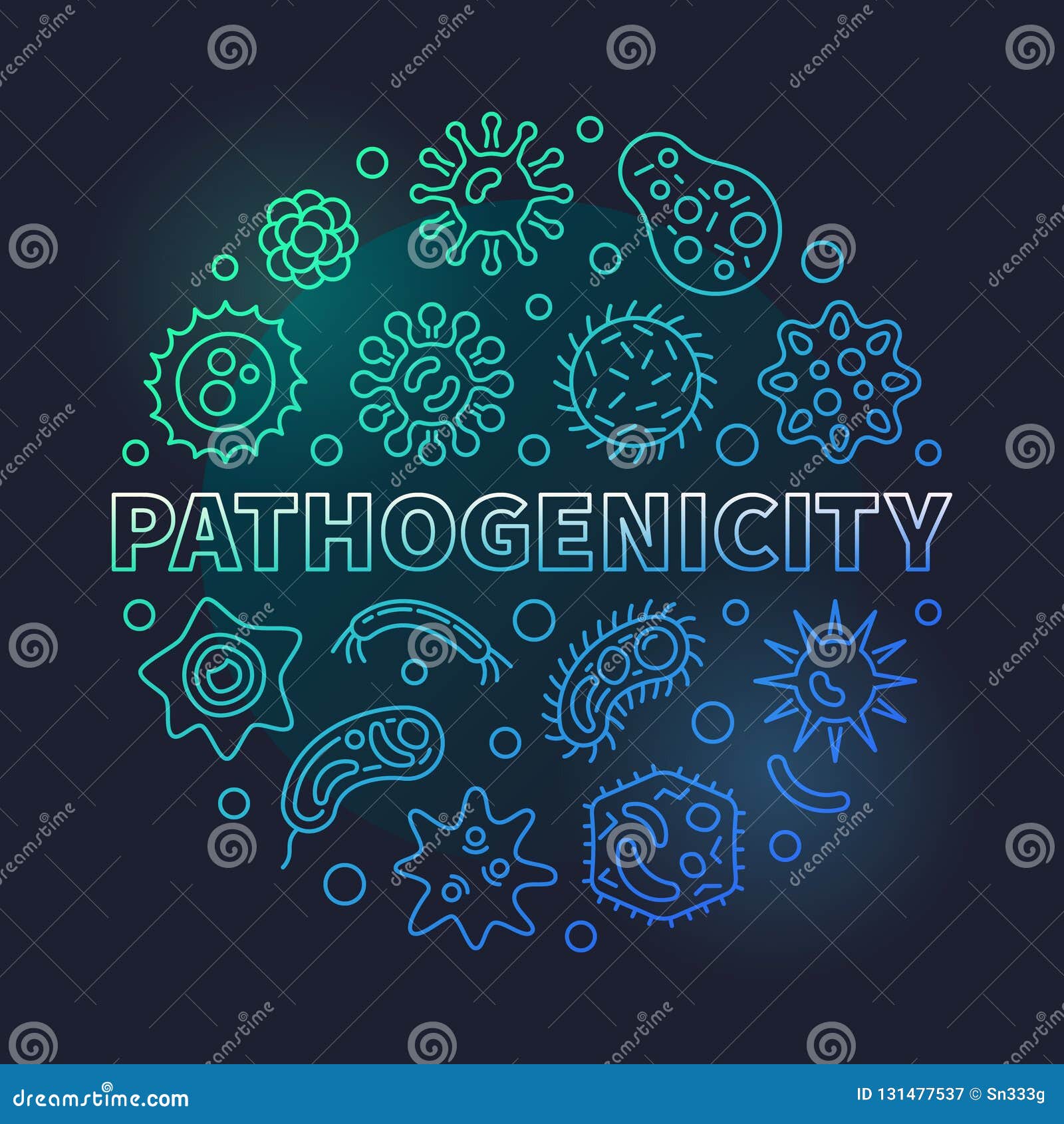 Pathogenicity Round Vector Yellow Illustration In Line Style ...