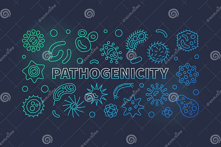 Pathogenicity Colorful Line Banner. Vector Pathogen Illustration Stock ...