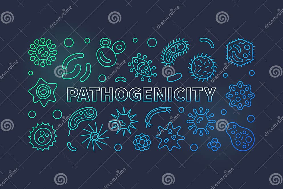 Pathogenicity Colorful Line Banner. Vector Pathogen Illustration Stock ...