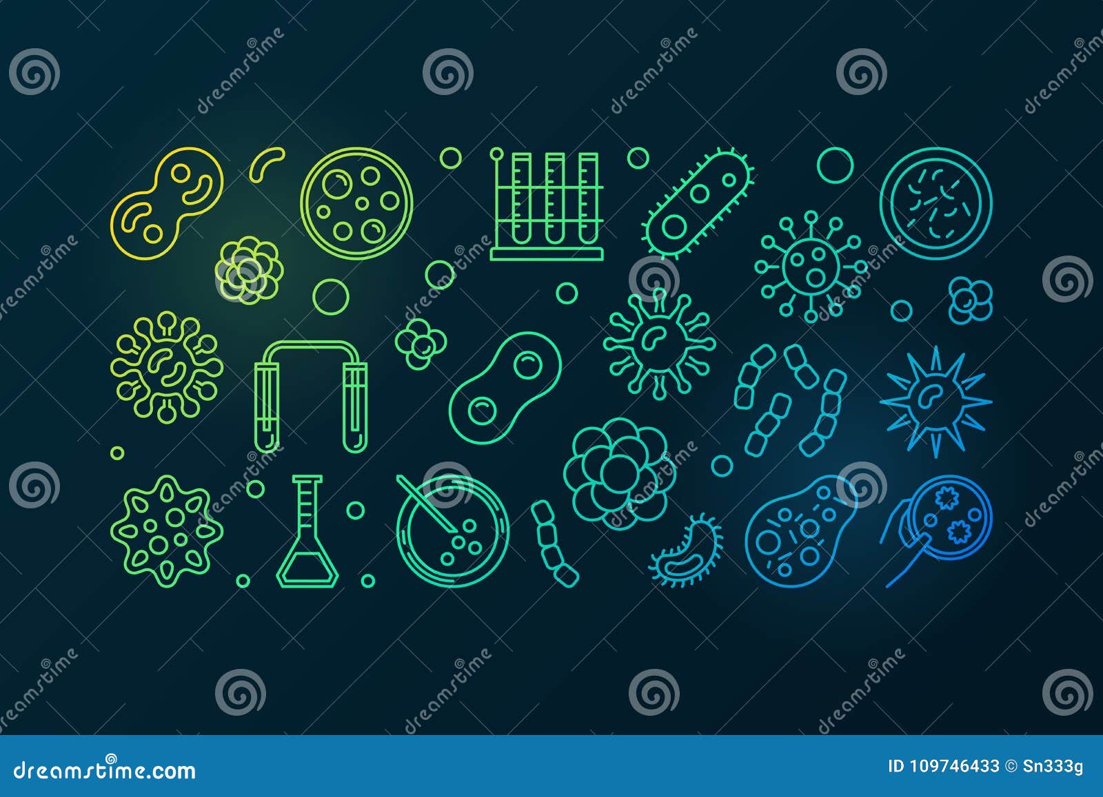 Pathogenicity Horizontal Frame. Vector Linear Illustration ...