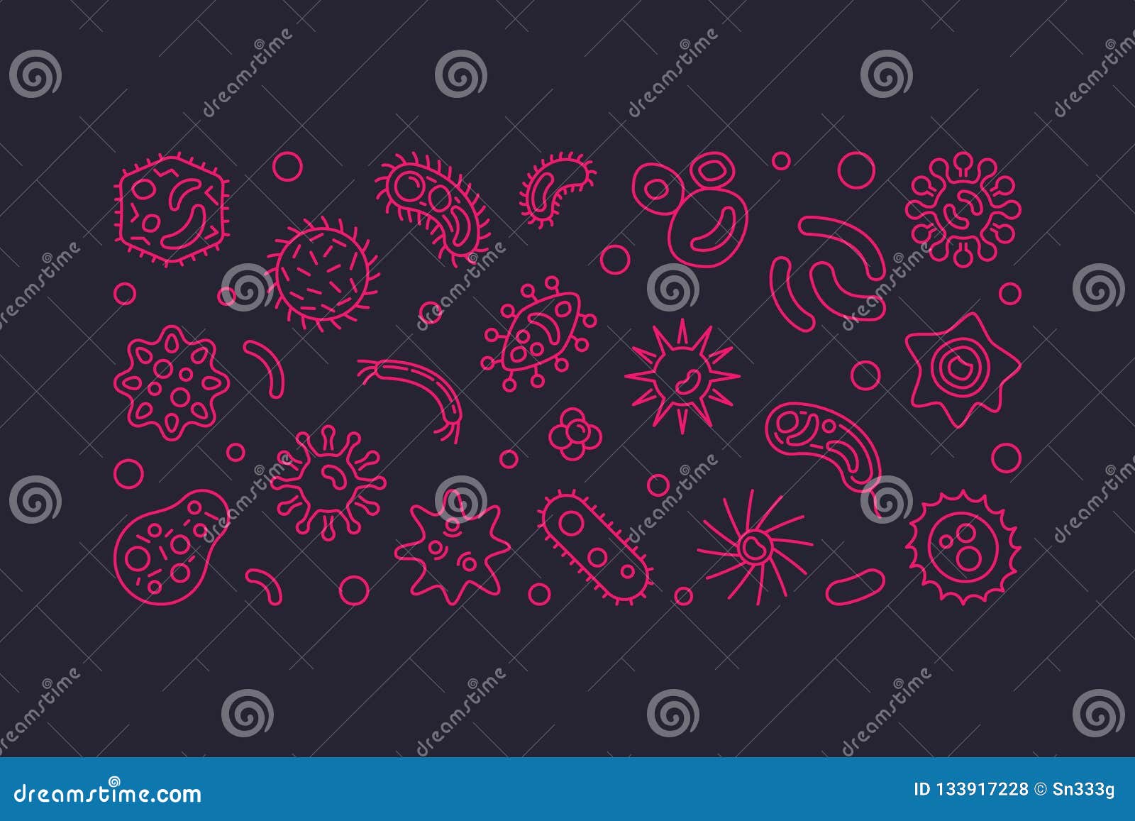 Pathogenicity Horizontal Frame. Vector Linear Illustration ...