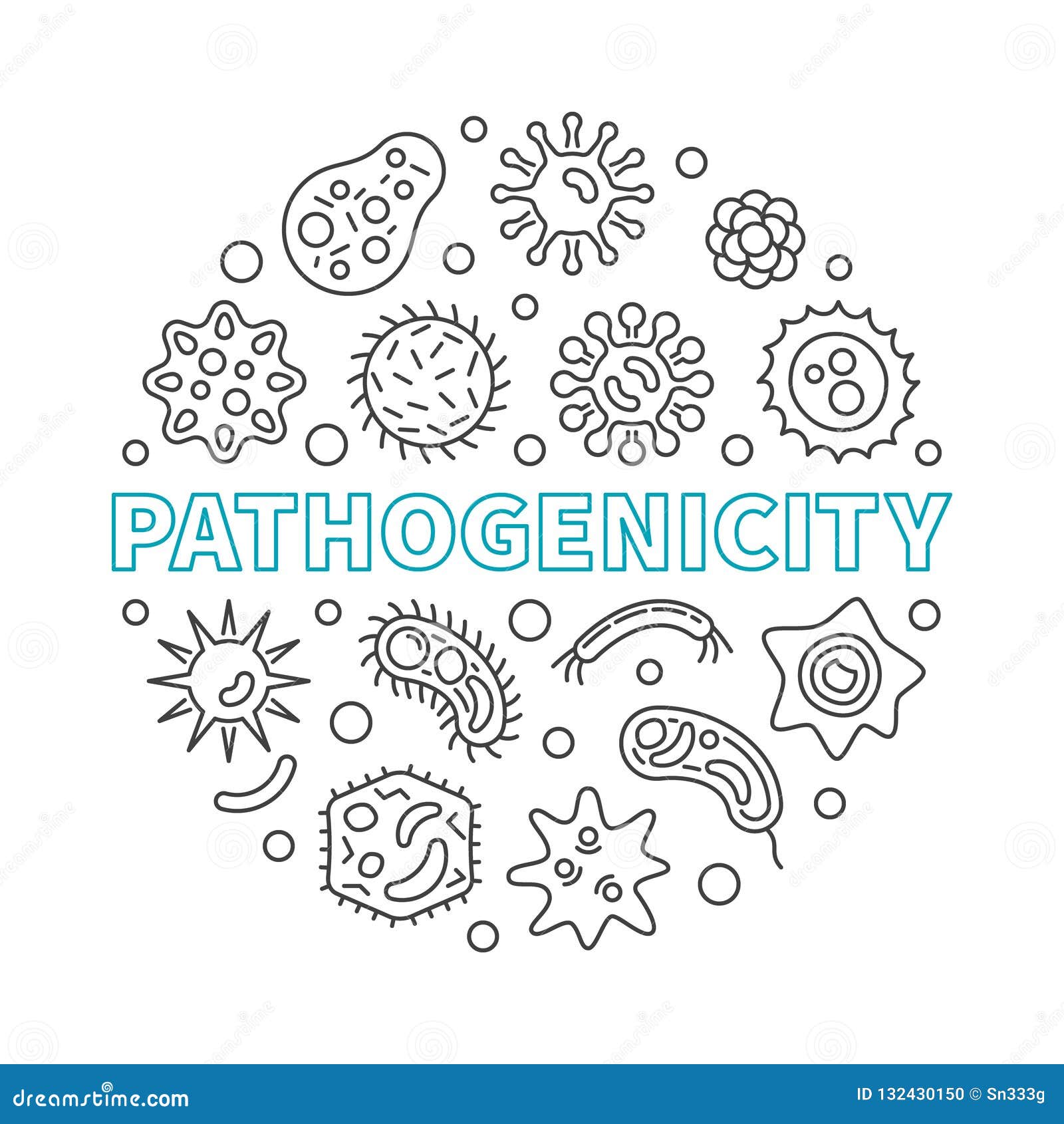 Pathogenicity Round Vector Yellow Illustration In Line Style ...