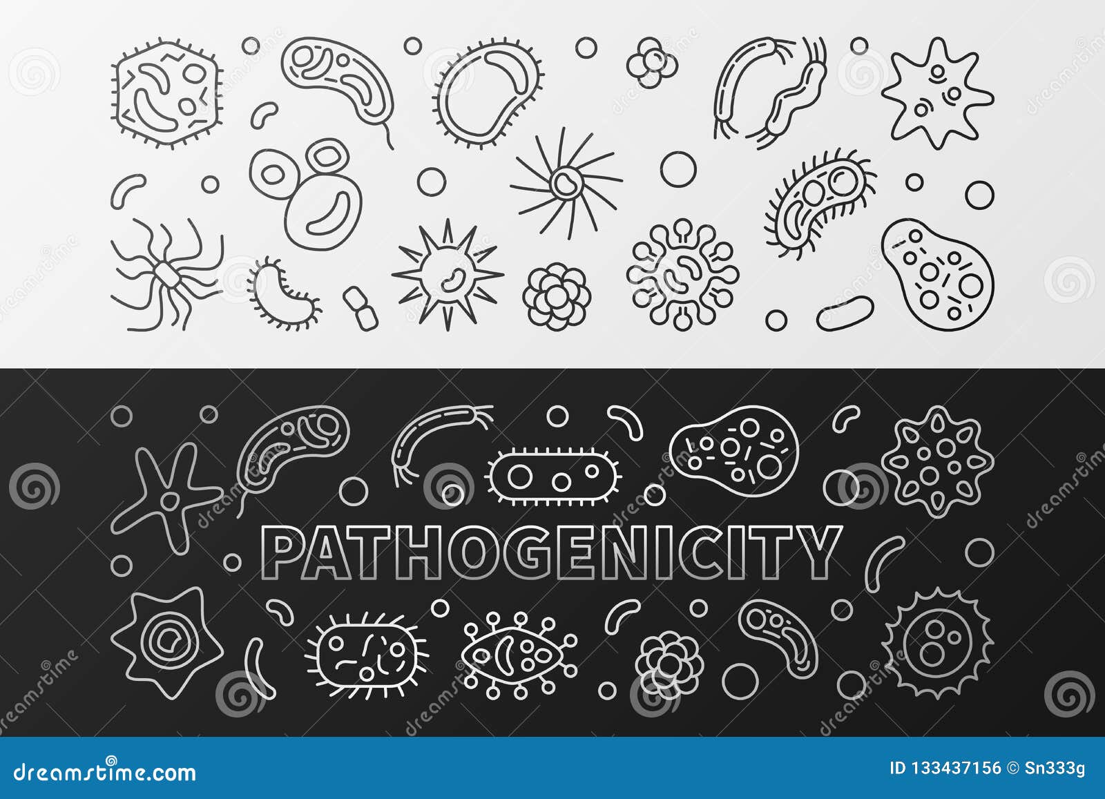 Pathogenicity Horizontal Frame. Vector Linear Illustration ...