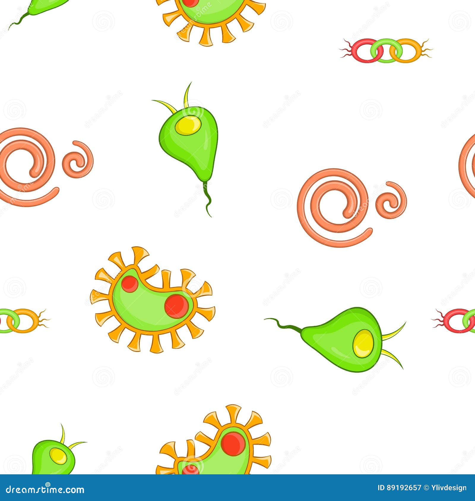 Pathogens Pattern, Cartoon Style Stock Vector - Illustration of element ...