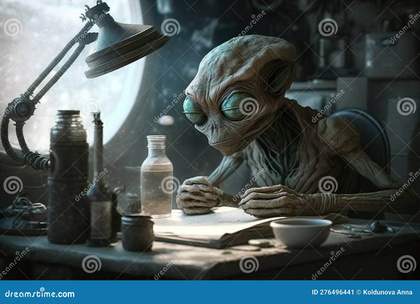 Pathological Laboratory Study of an Alien, Created with Generative AI ...