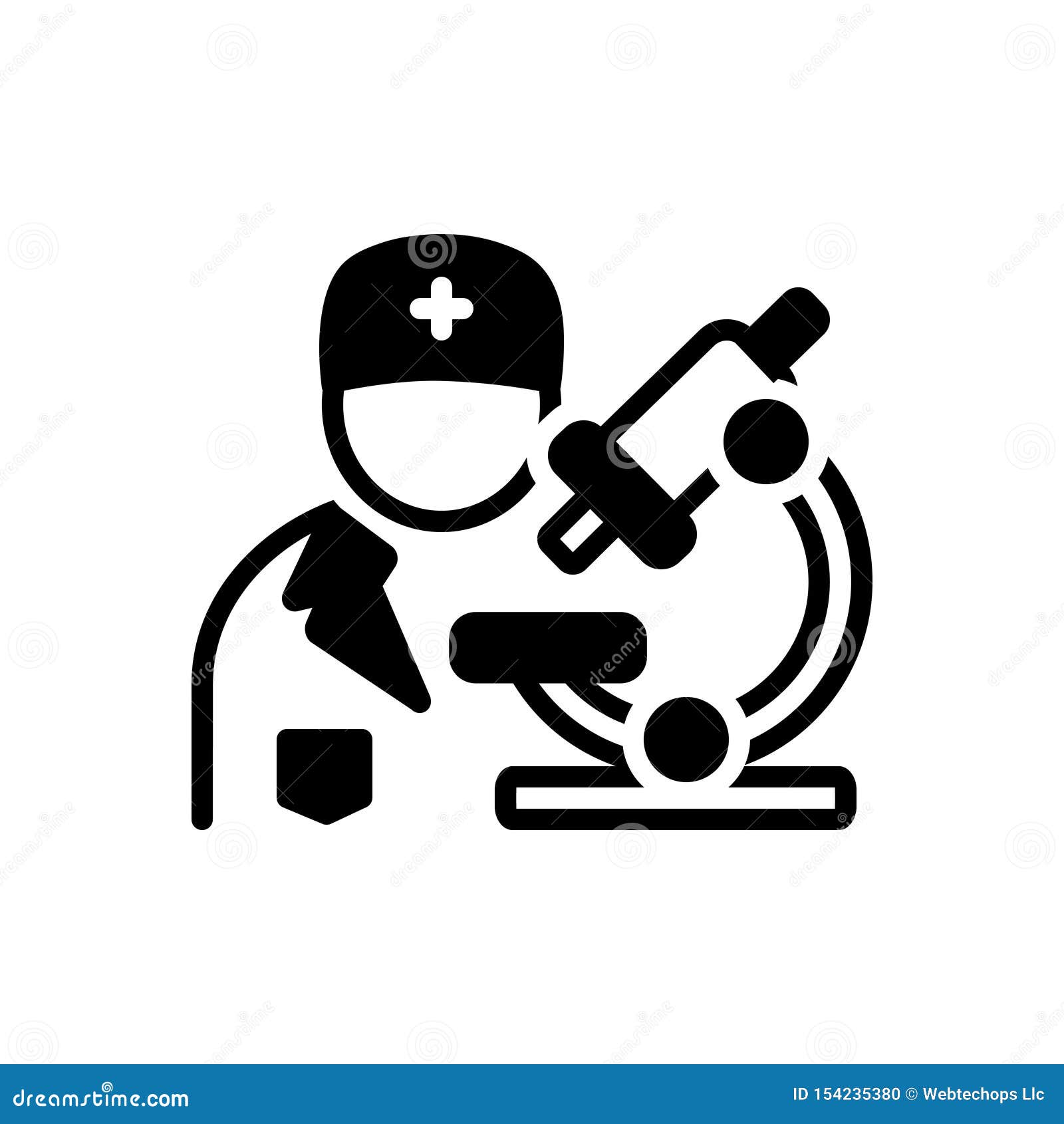 Black Solid Icon for Pathologist, Biochemist and Diagnosis Stock Vector ...