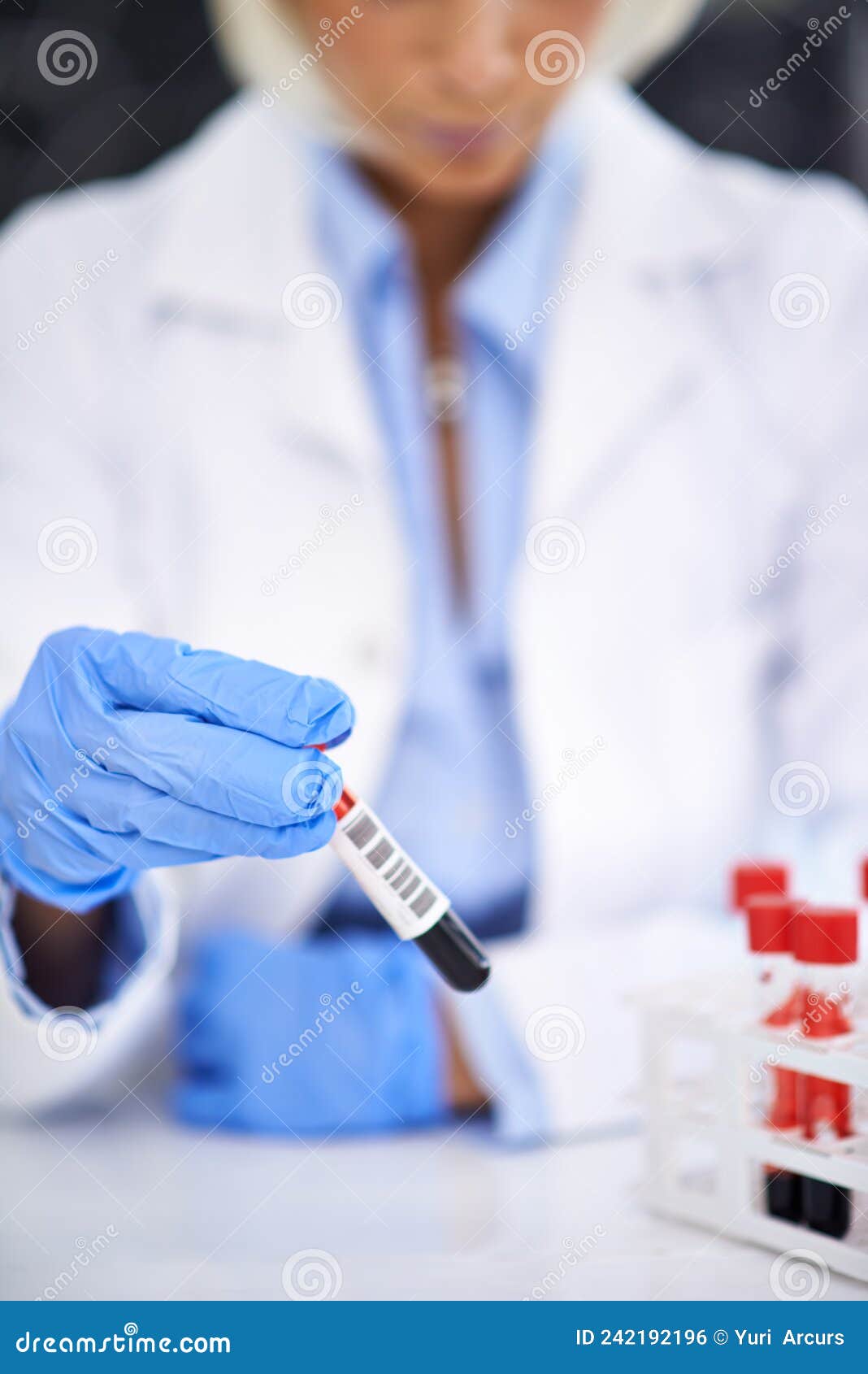 Pathology at Work. Cropped Shot of a Scientist Working with Blood ...