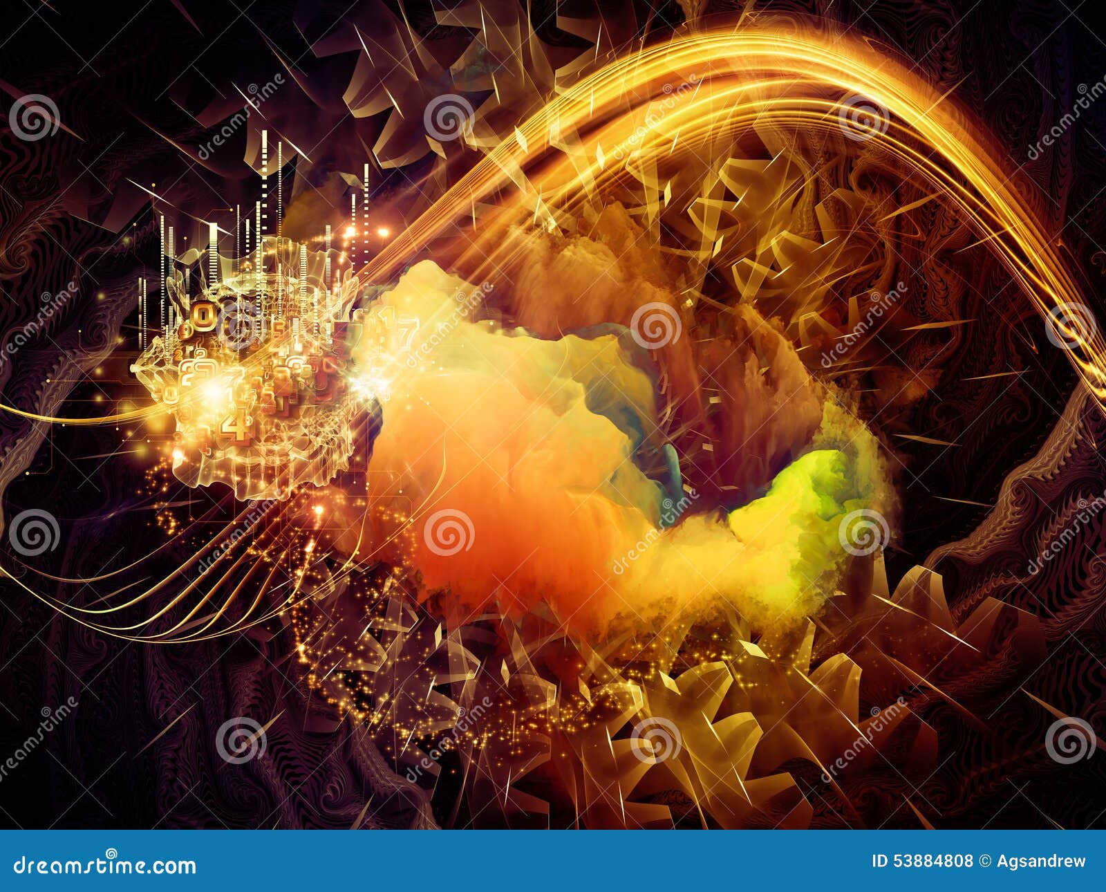 Paths of Abstract Visualization Stock Photo - Image of light, gear ...