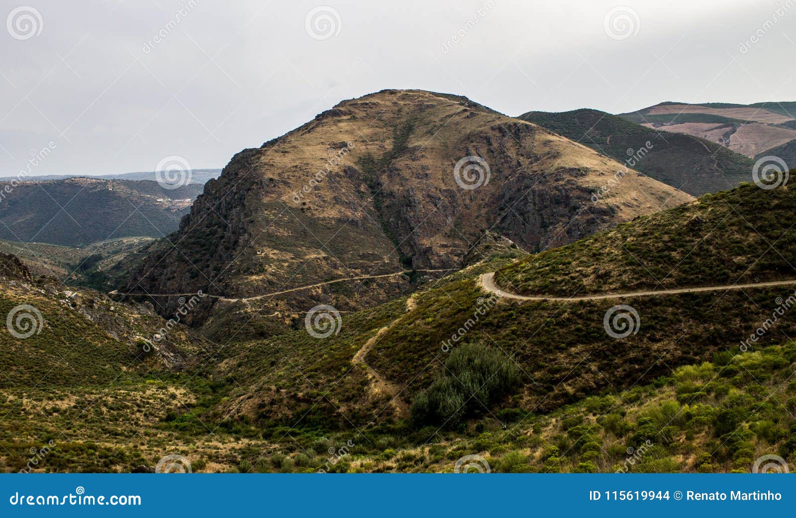Paths along the Mountains. stock photo. Image of countryside - 115619944