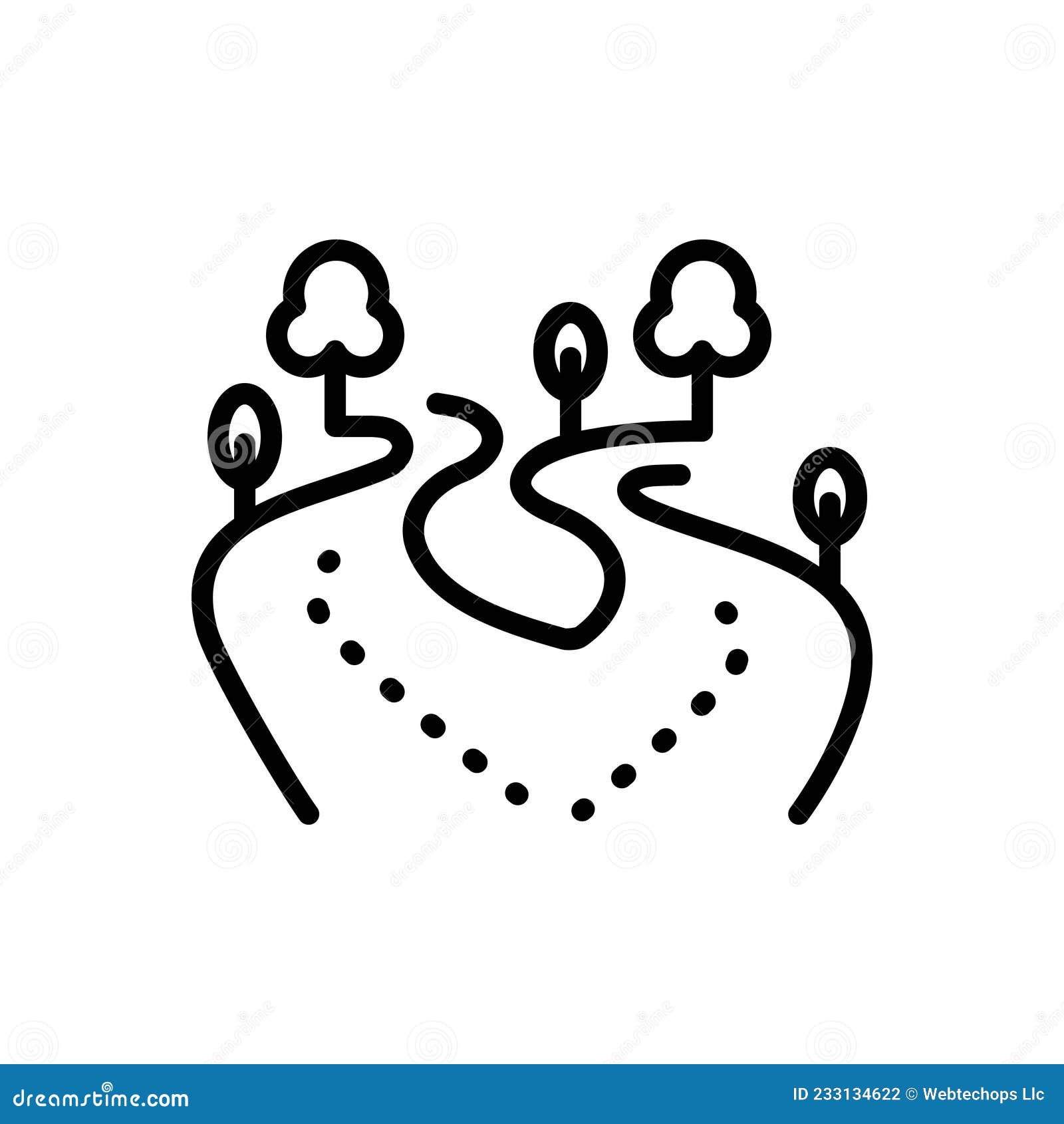 Black Line Icon for Paths, Pathway and Direction Stock Vector ...