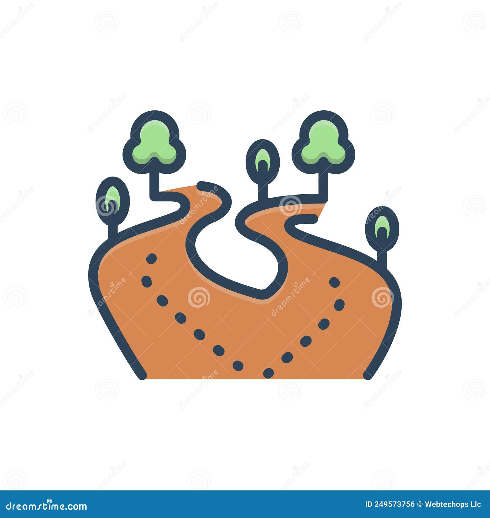 Color Illustration Icon for Paths, Pathway and Direction Stock ...