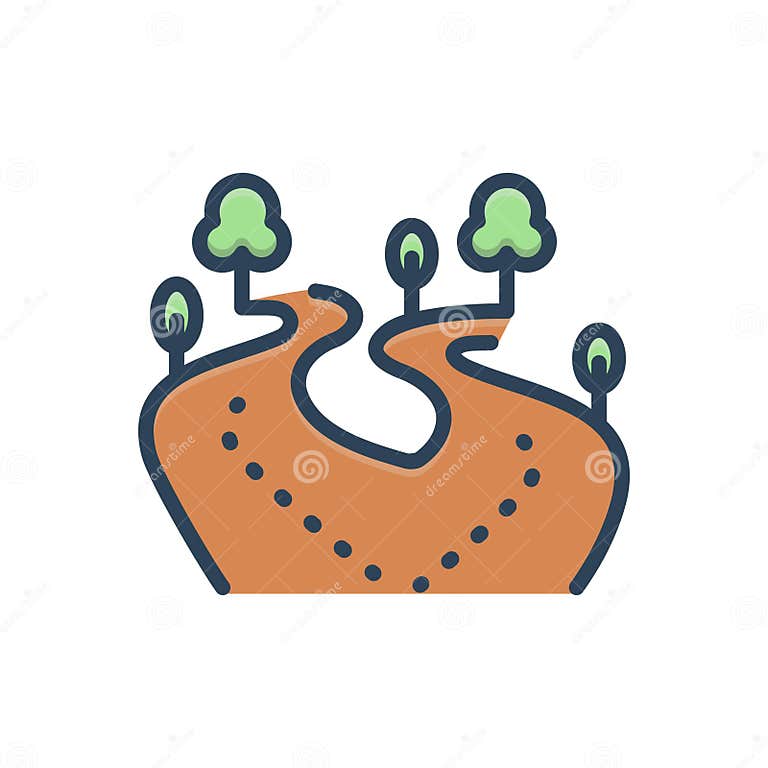 Color Illustration Icon for Paths, Pathway and Direction Stock ...