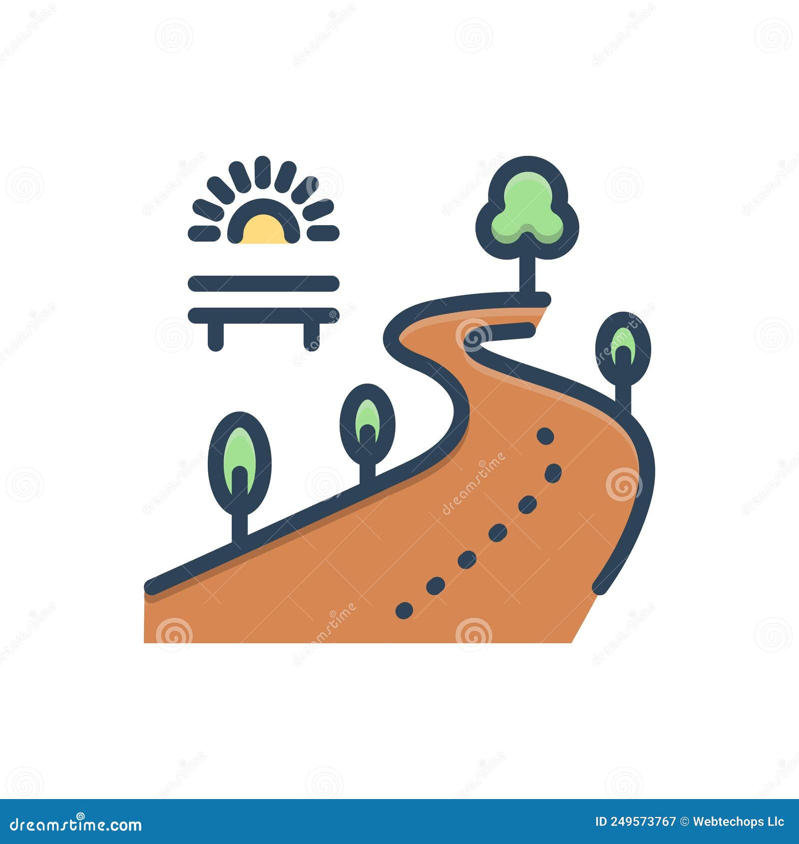 Color Illustration Icon for Paths, Road and Pathway Stock Illustration ...