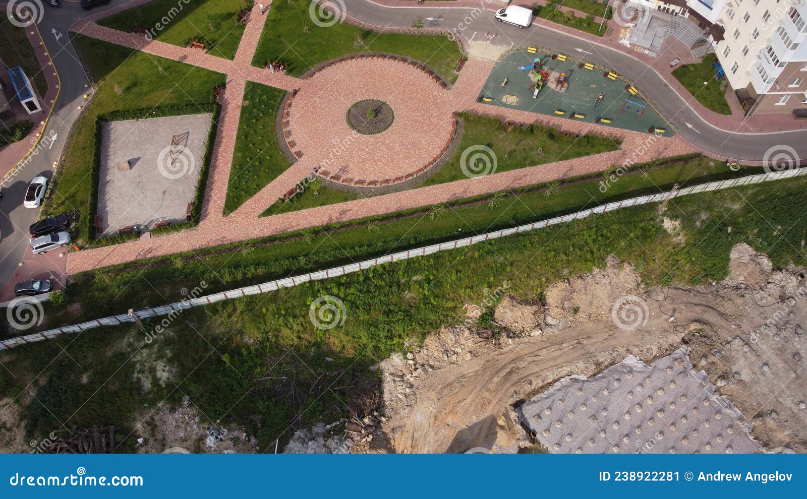 Paths in the Park Aerial Filming Video, Square Stock Image - Image of ...