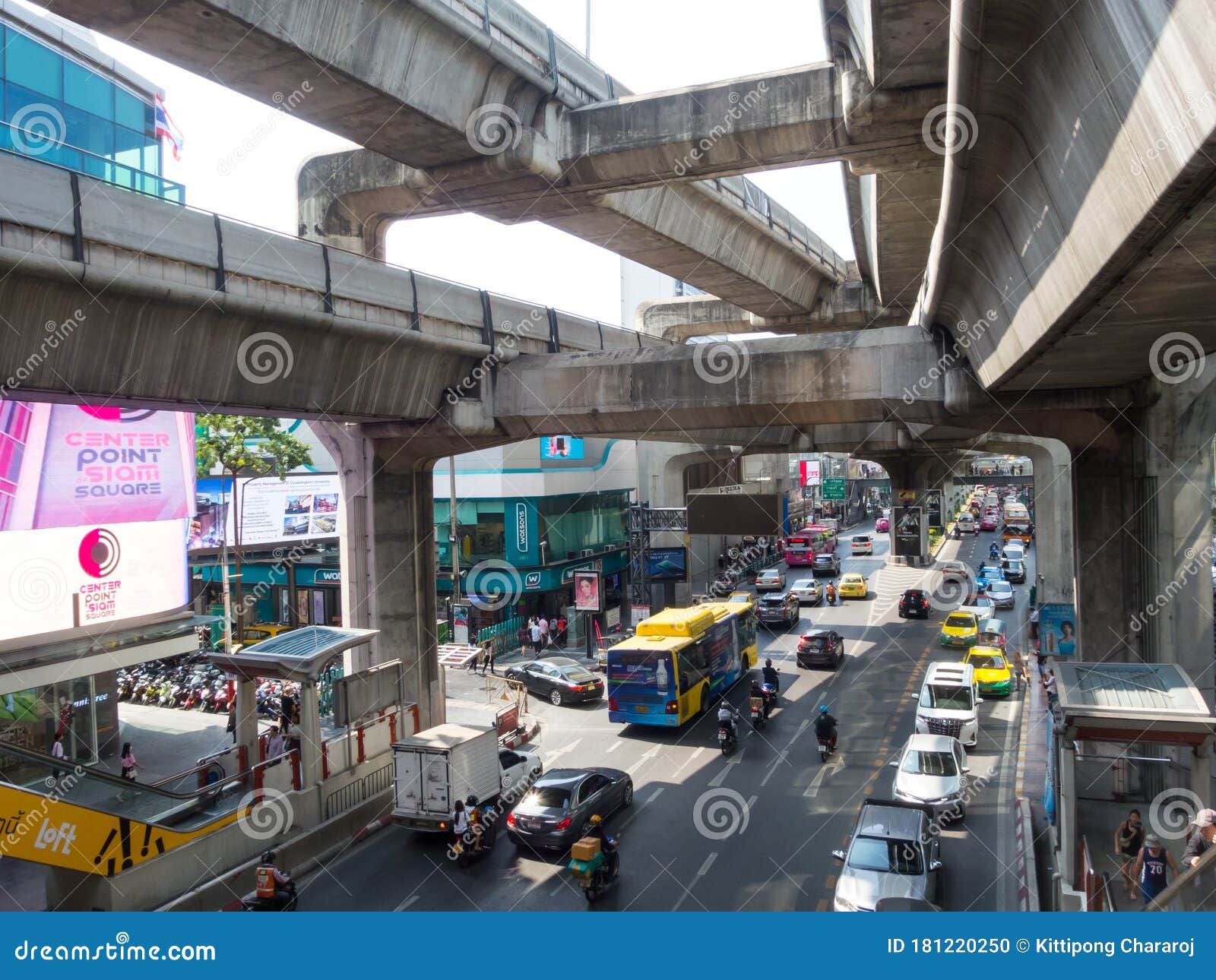 Pathumwan Intersection Bangkok Thailand-23 November 2018:it is an ...
