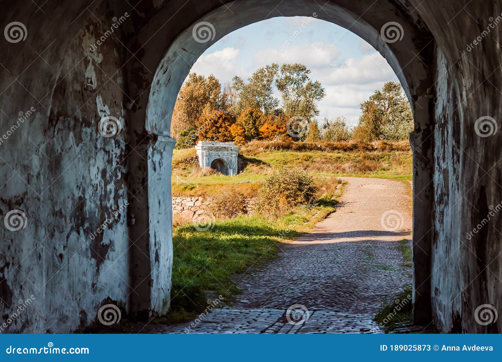 Pathway between the Arches of the Medieval Fortified Structure Stock ...