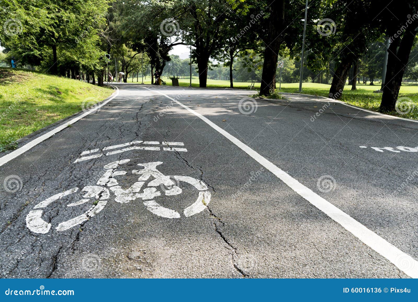 Pathway for Bike and Cyclists in the Park Stock Photo - Image of ...