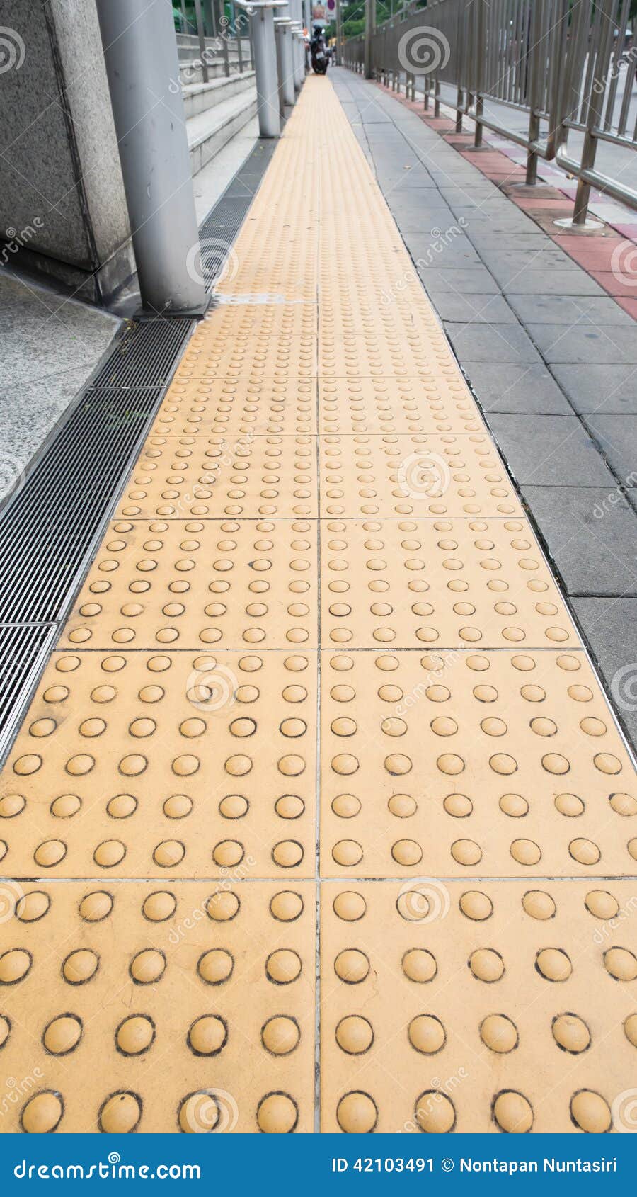 Pathway for Blind Pedestrians. Stock Image - Image of horizontal ...