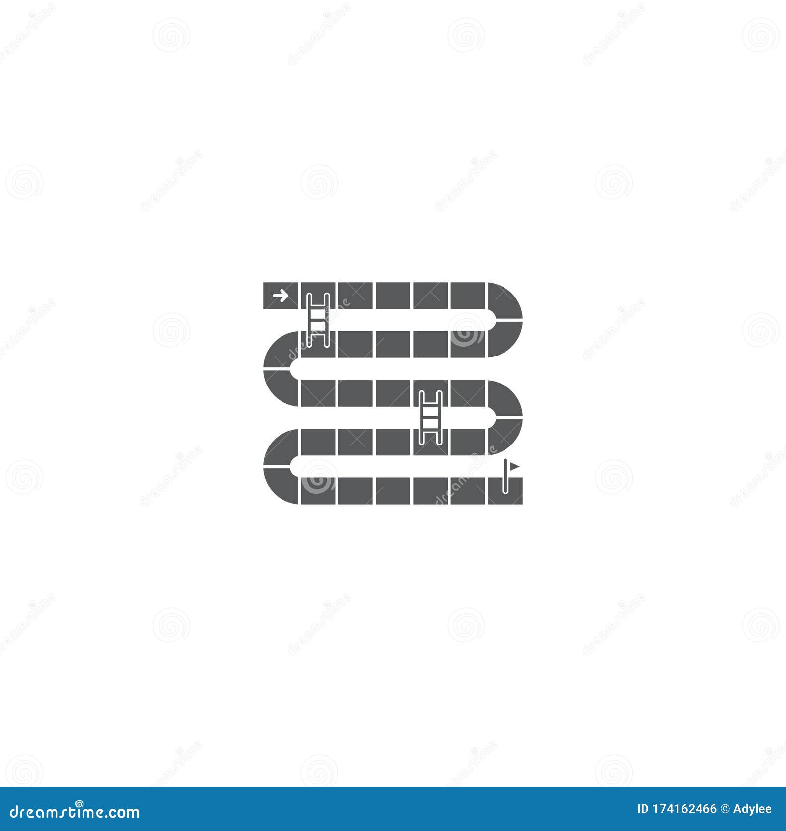 Pathway Board Game Icon Symbol Isolated On White Background Vector ...