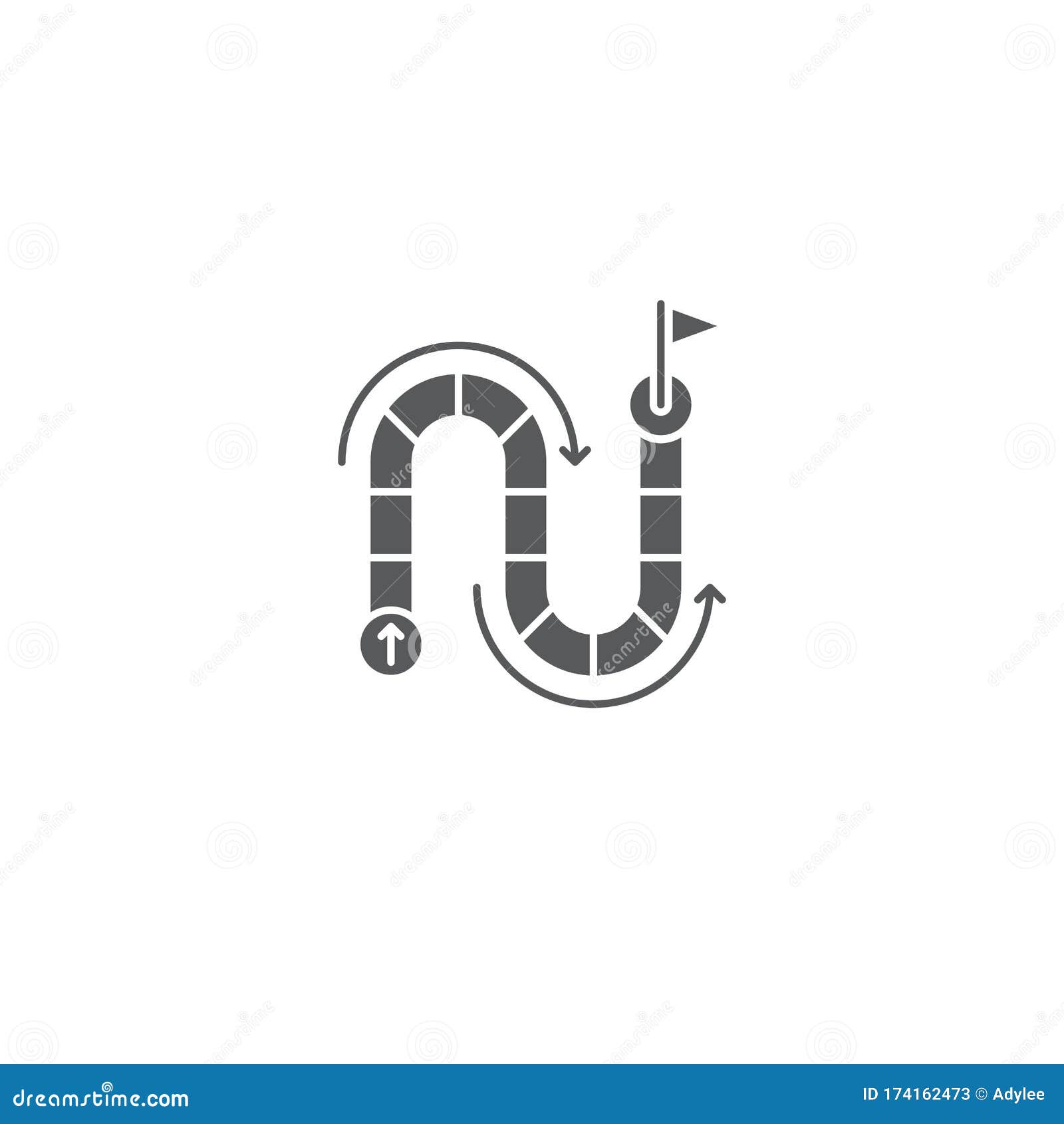 Pathway Board Game Icon Symbol Isolated On White Background Cartoon ...