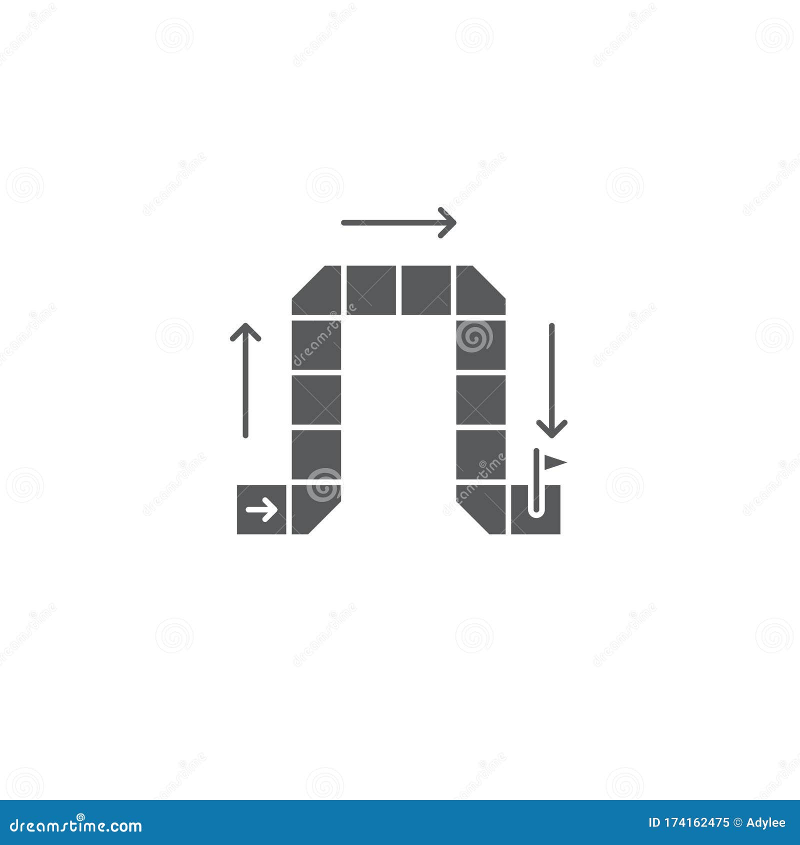 Pathway Board Game Icon Symbol Isolated On White Background Cartoon ...
