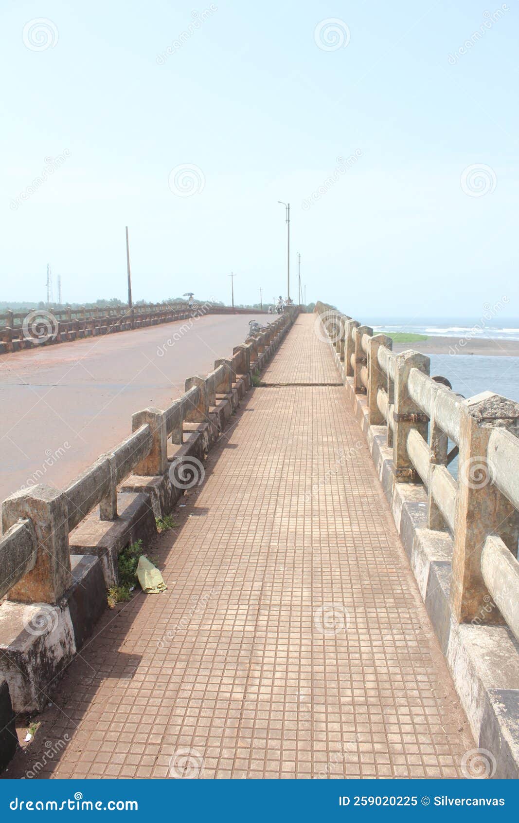 A Pathway on the Bridge Over the Creek. Stock Image - Image of creek ...