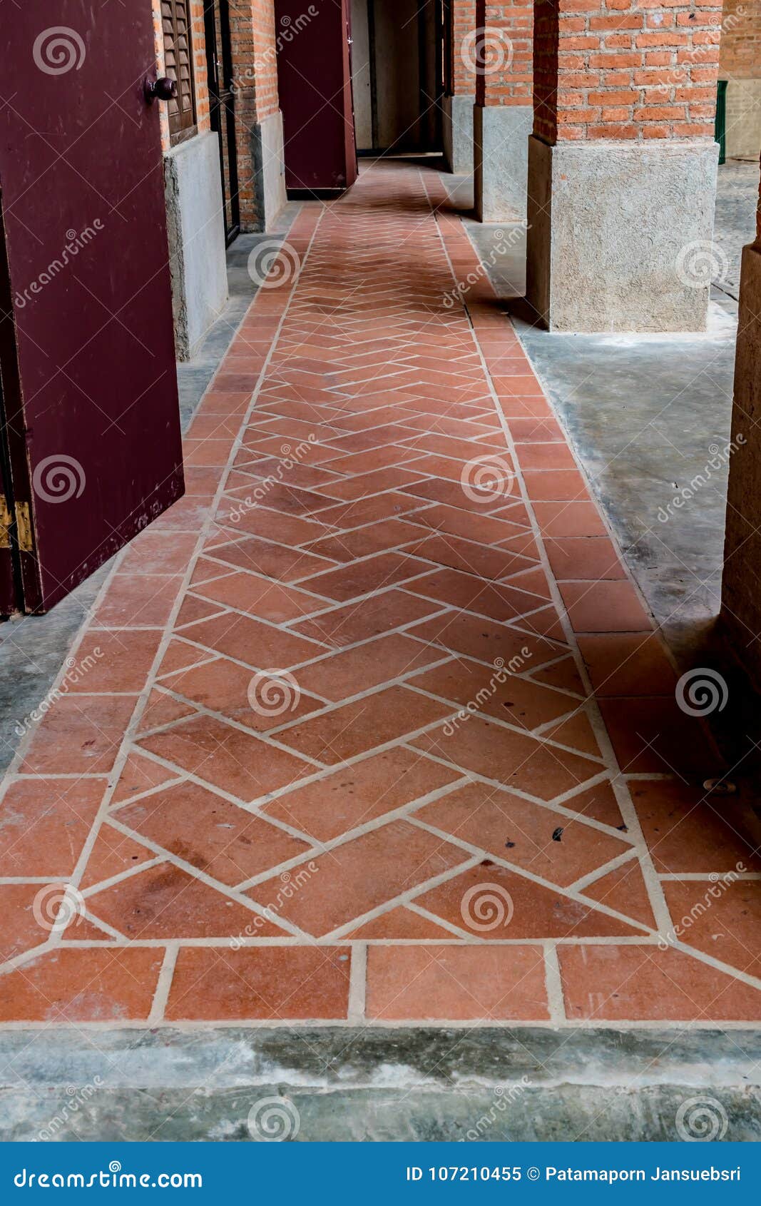 Pathway in the building stock image. Image of walk, retro - 107210455