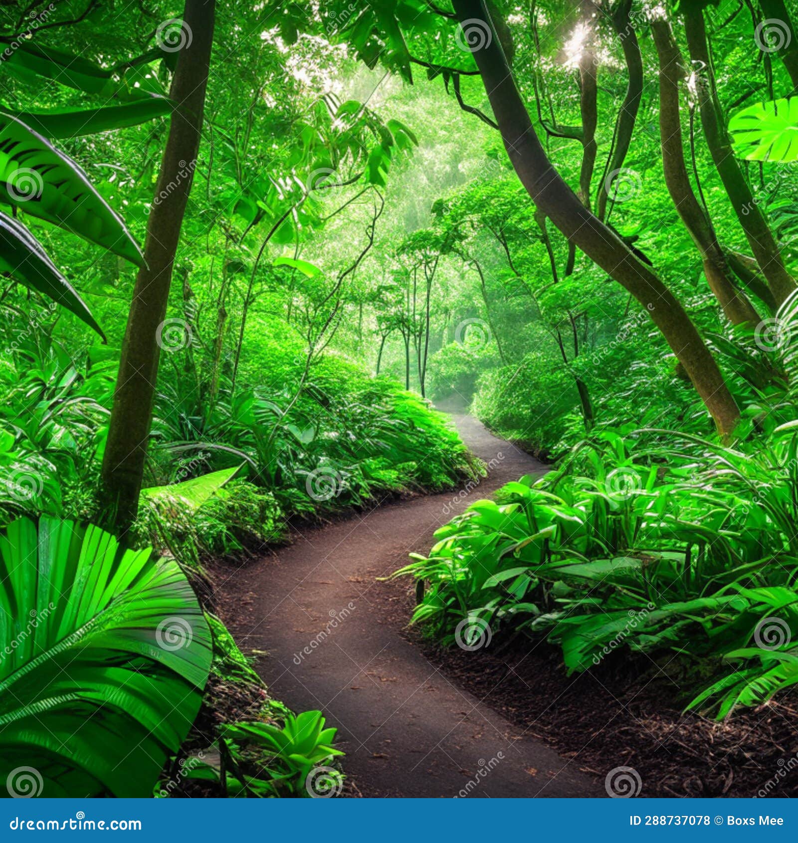 Pathway in the Forest. Panoramic Image of a Path in the Forest Stock ...