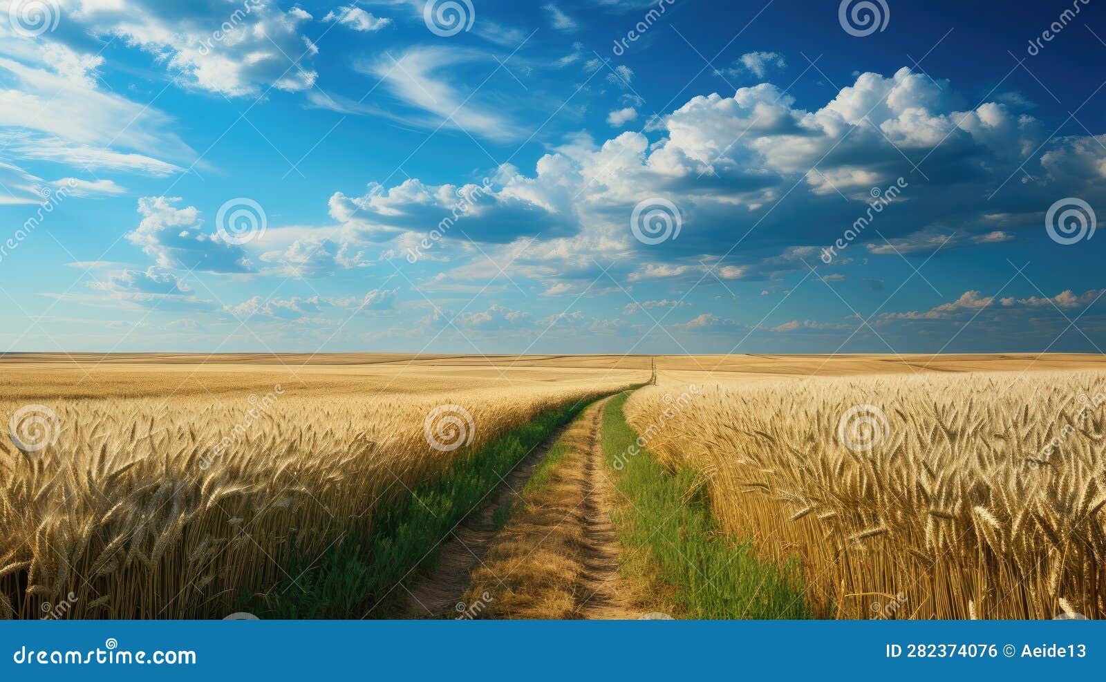 Pathway Forward into a Beautiful Serene Landscape. Horizon Views Over ...