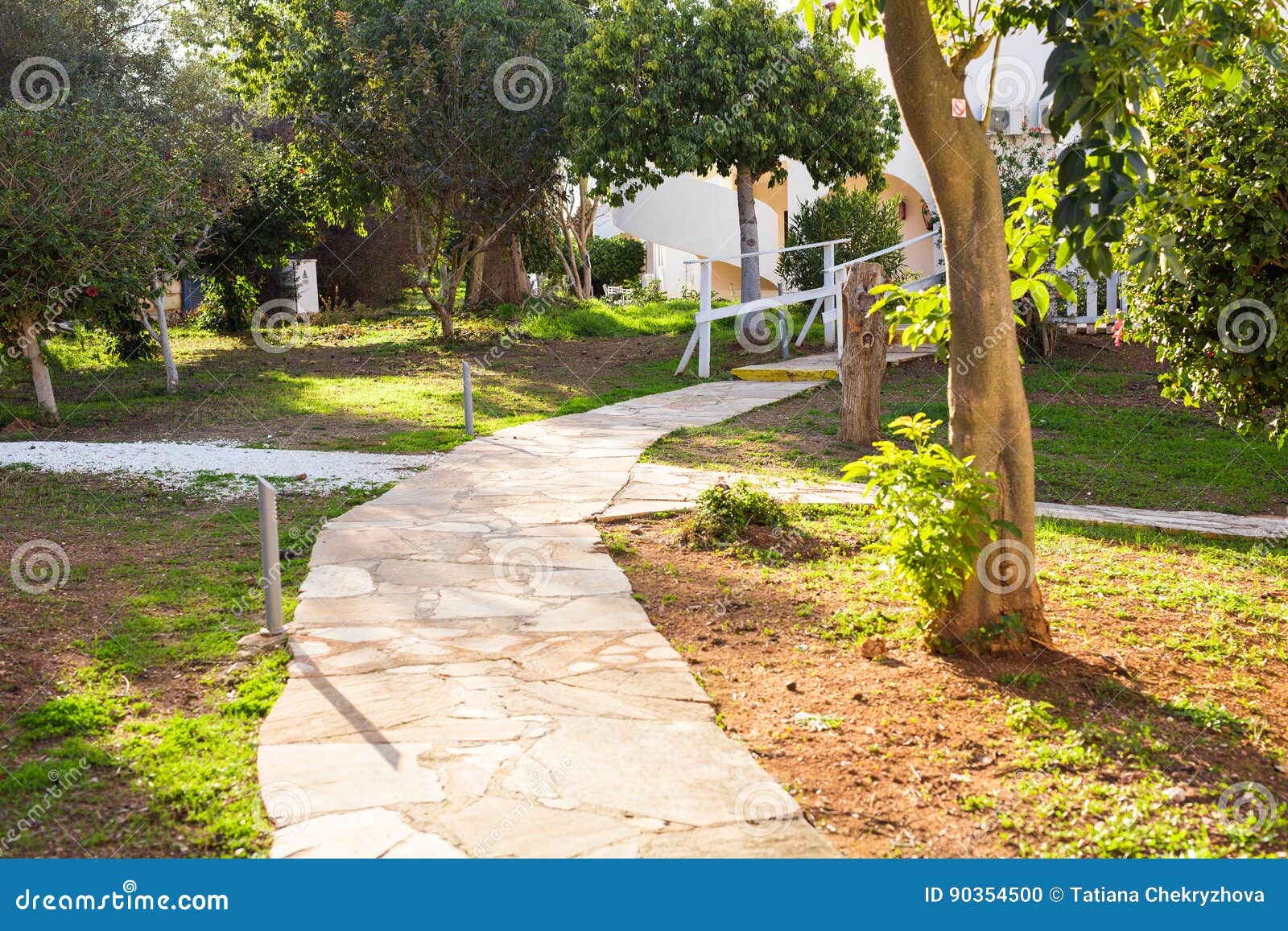 Pathway in Garden,green Lawns with Bricks Pathways,garden Landscape ...