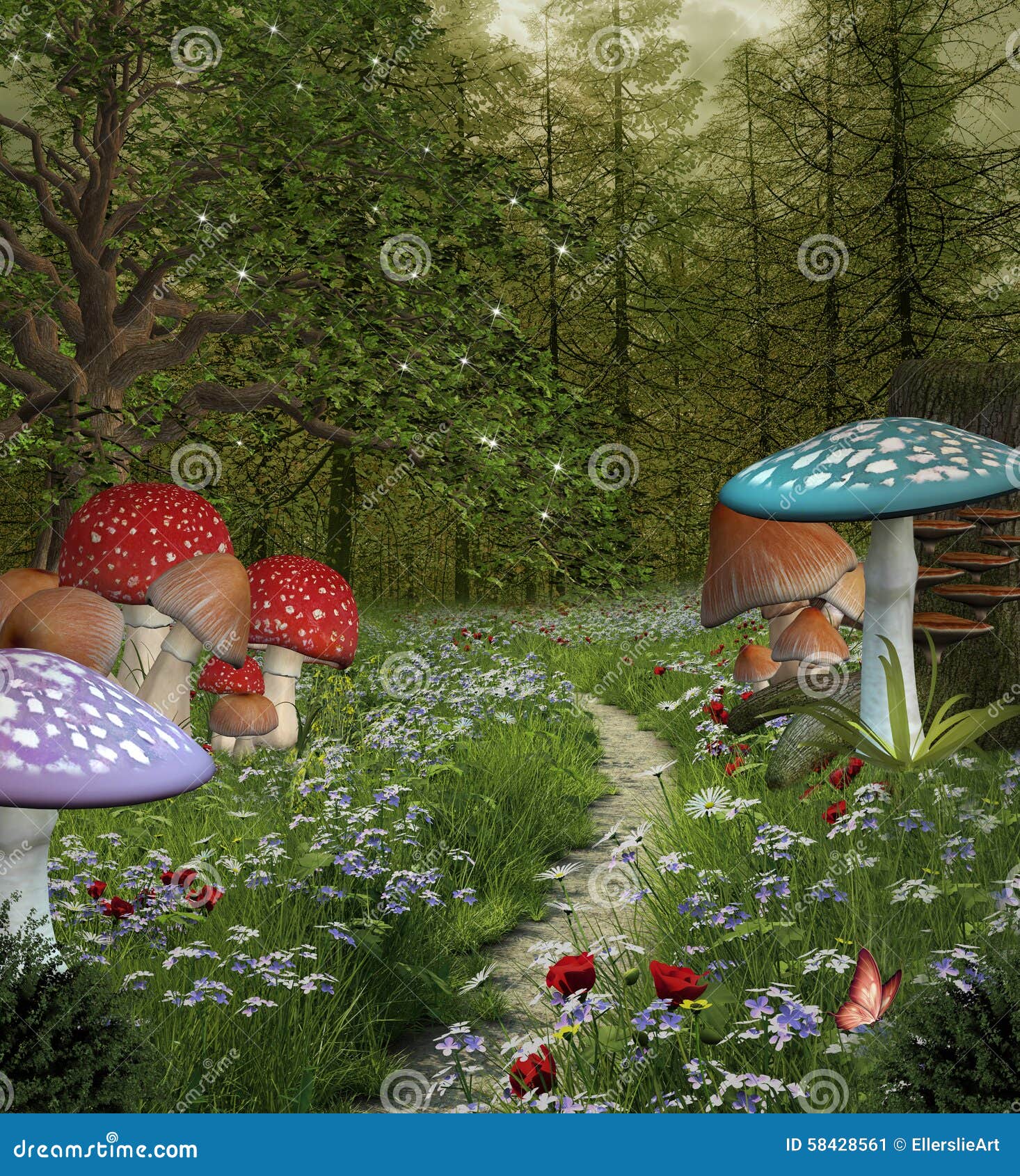 Pathway Into A Magic Forest Stock Image | CartoonDealer.com #20469457