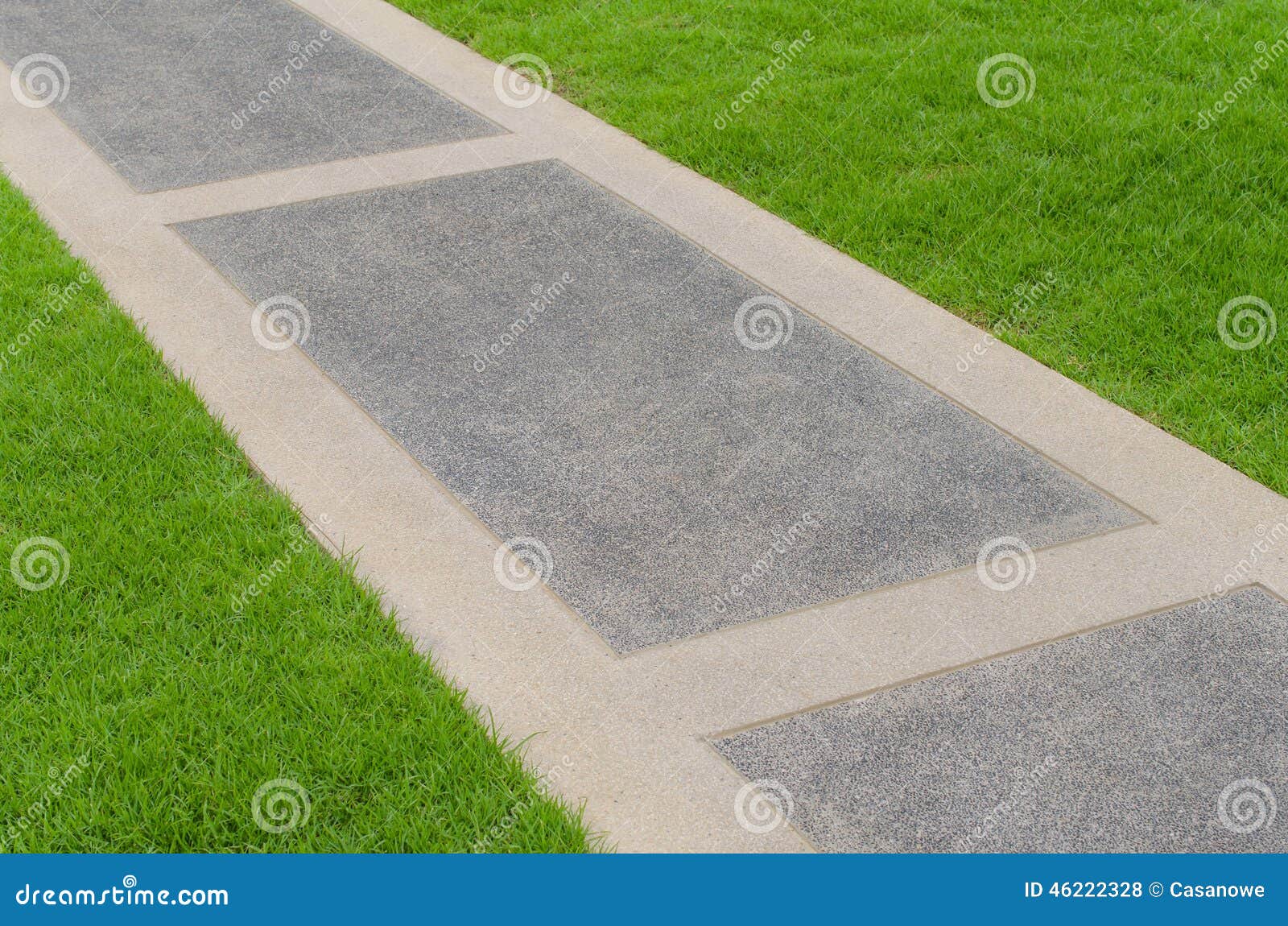 Pathway with Green Grass in Park Stock Photo - Image of grassy, grass ...