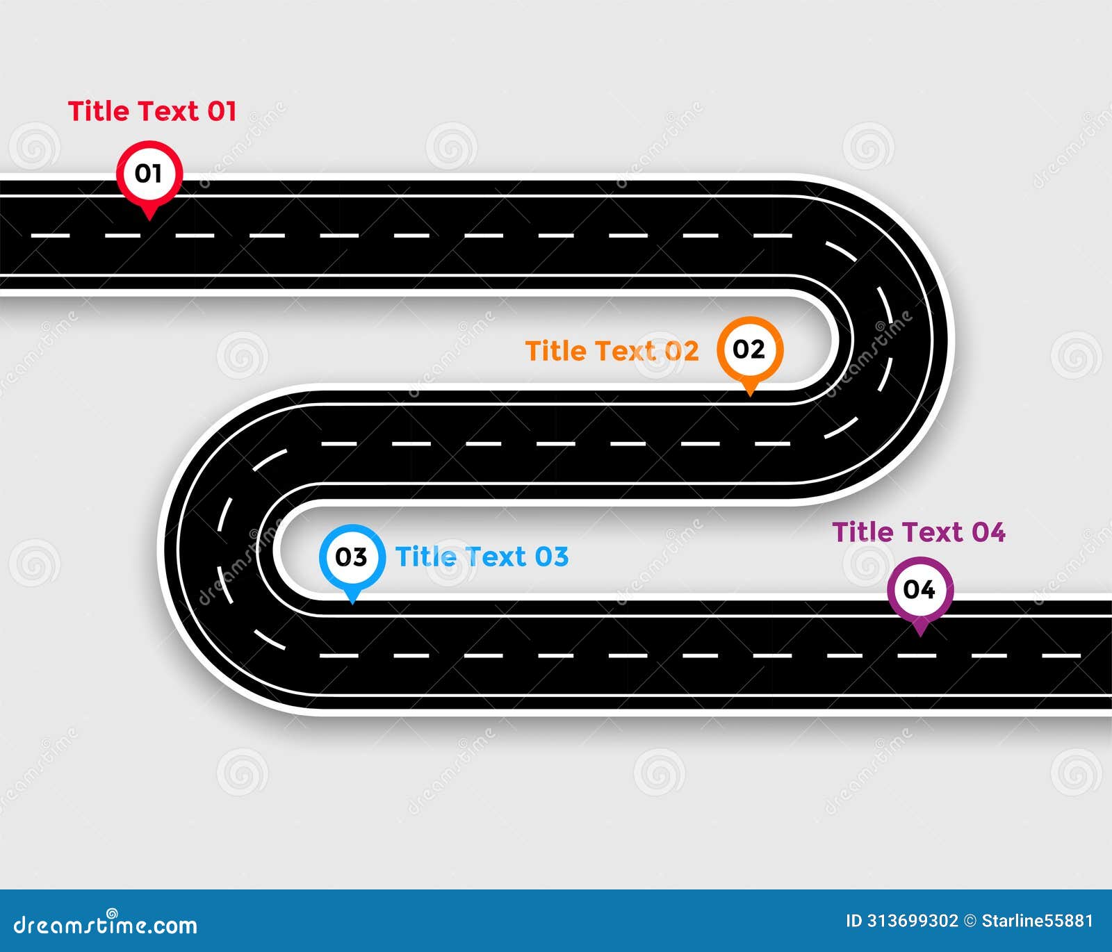 Pathway Infographic Template with Winding Road Stock Vector ...
