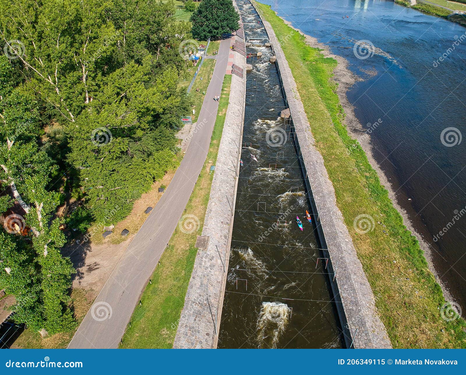 Pathway for Kayakers Training in River Vltava Moldau in Prague - Troja ...