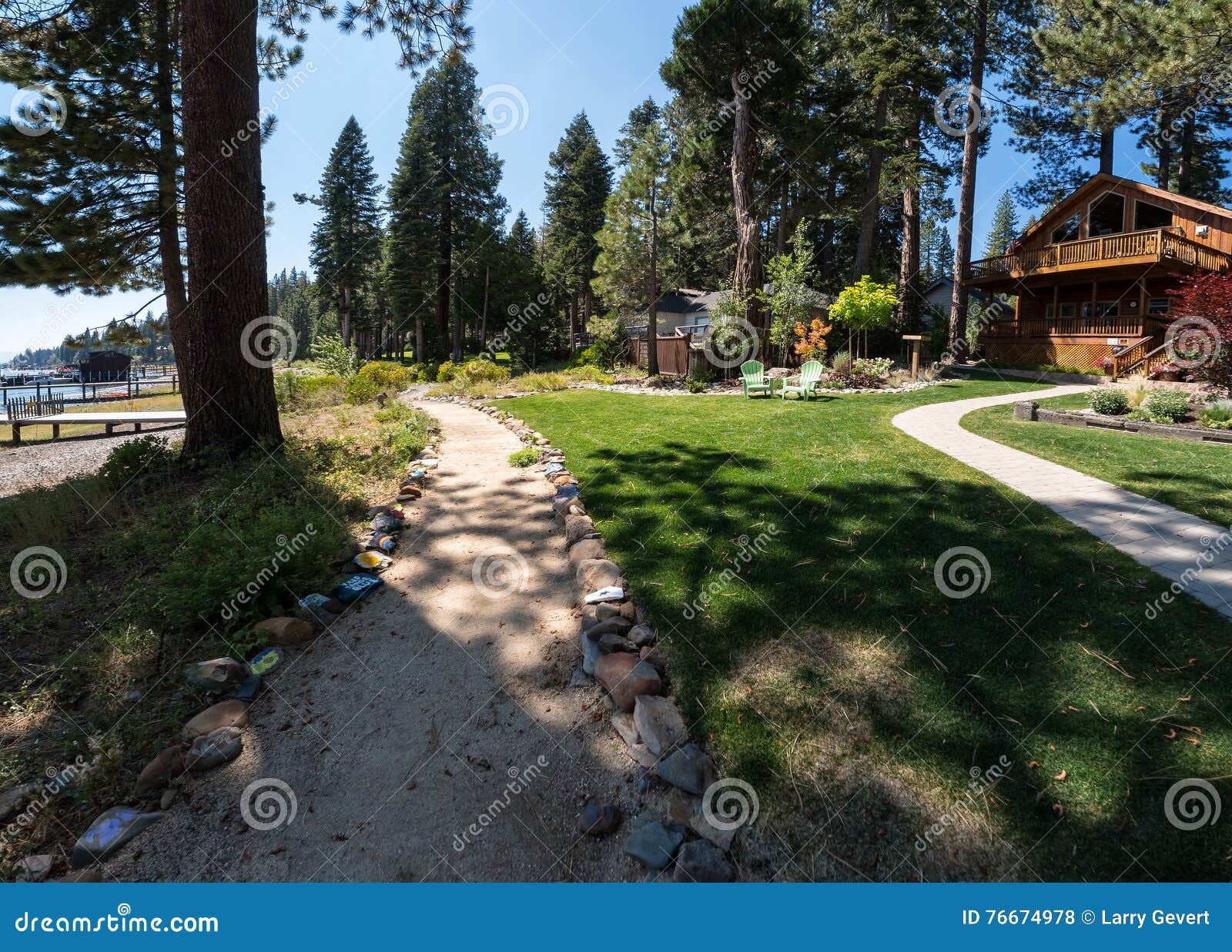 Pathway, Lake Tahoe Residential Area Stock Photo - Image of colorful ...