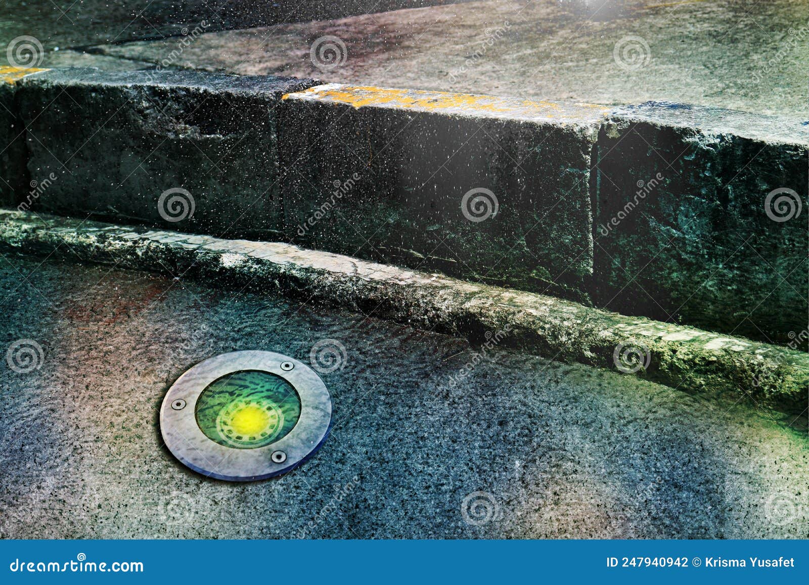 Pathway Lighting Underground Using LED Lights Water Resistance Stock ...