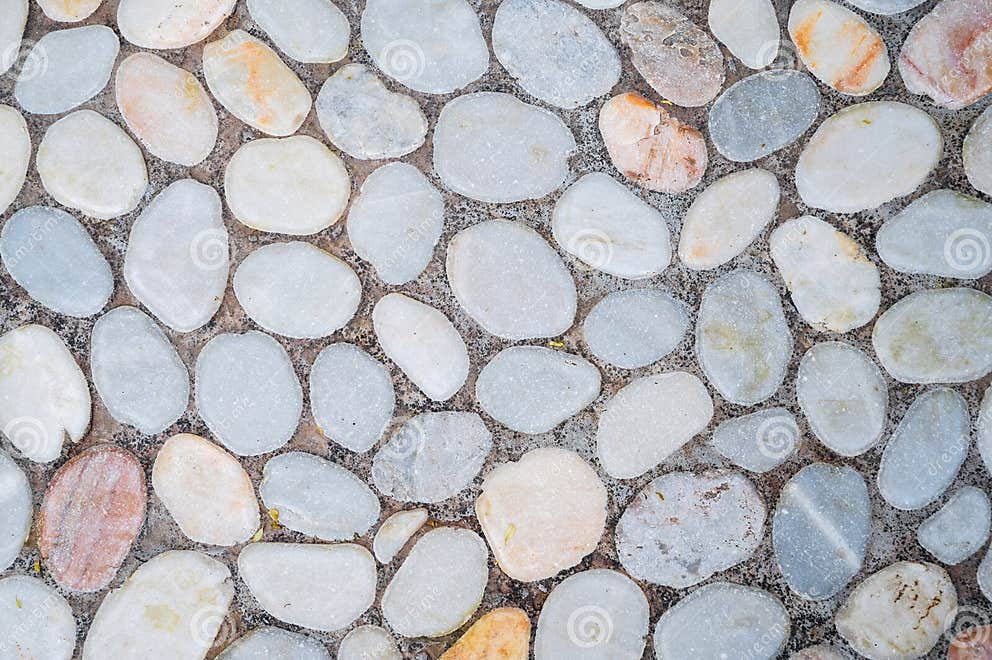 A Pathway Made of Smooth, Gray Pebbles. Stock Photo - Image of texture ...