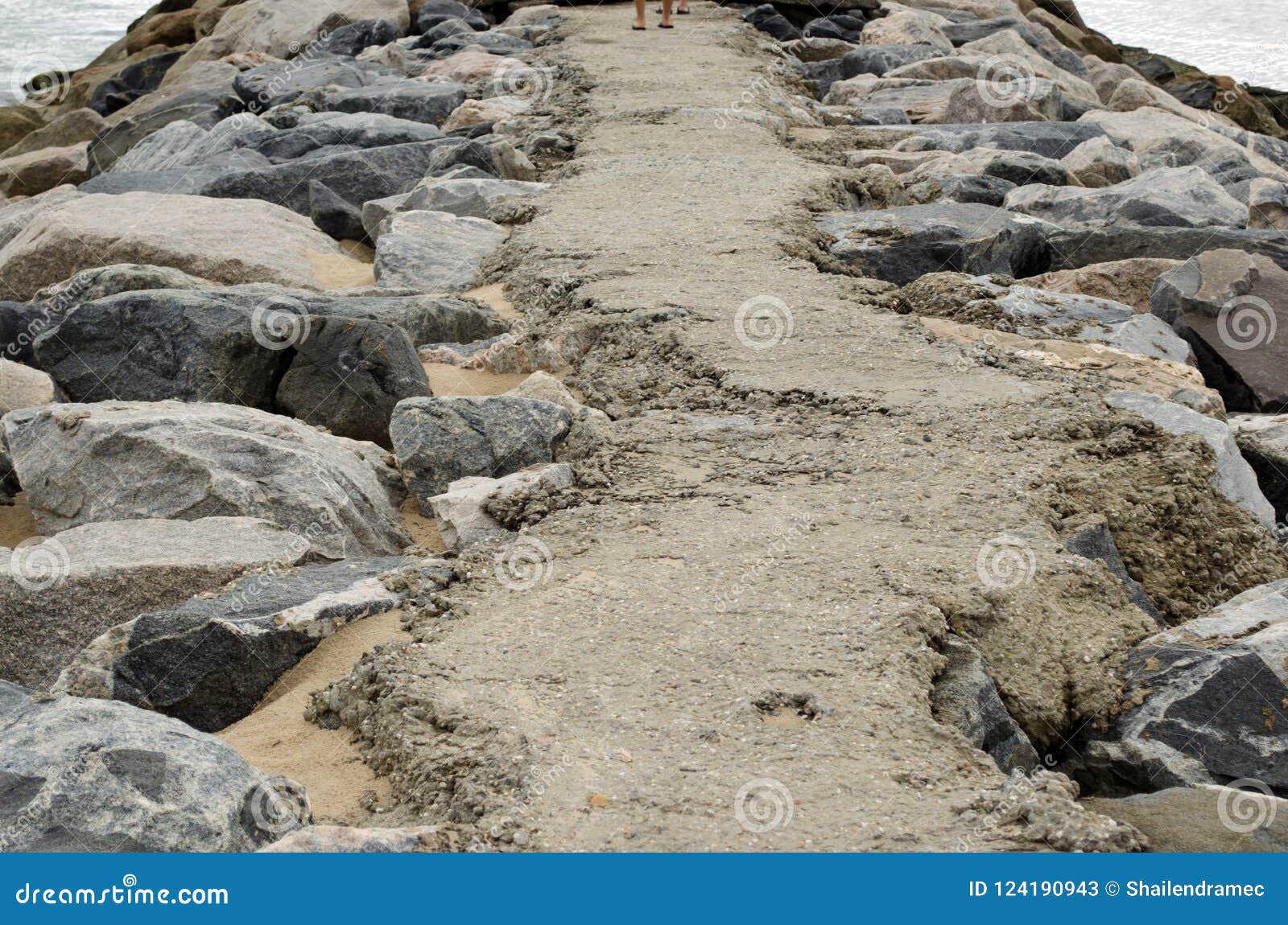 Pathway Madeup of Stone at Beach Stock Image - Image of mortar, madeup ...