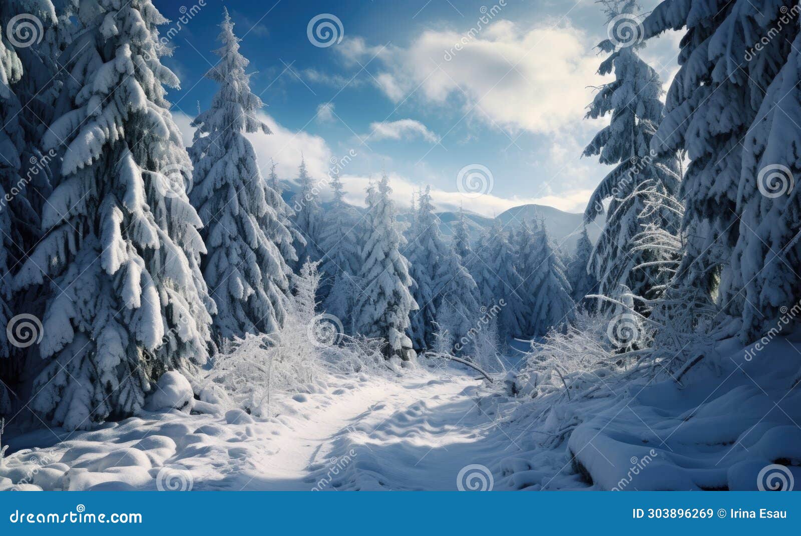Pathway Meanders through a Serene Snow-laden Forest, with Sunlight ... Pathway Meanders through a Serene Snow-laden Forest, with Sunlight ...